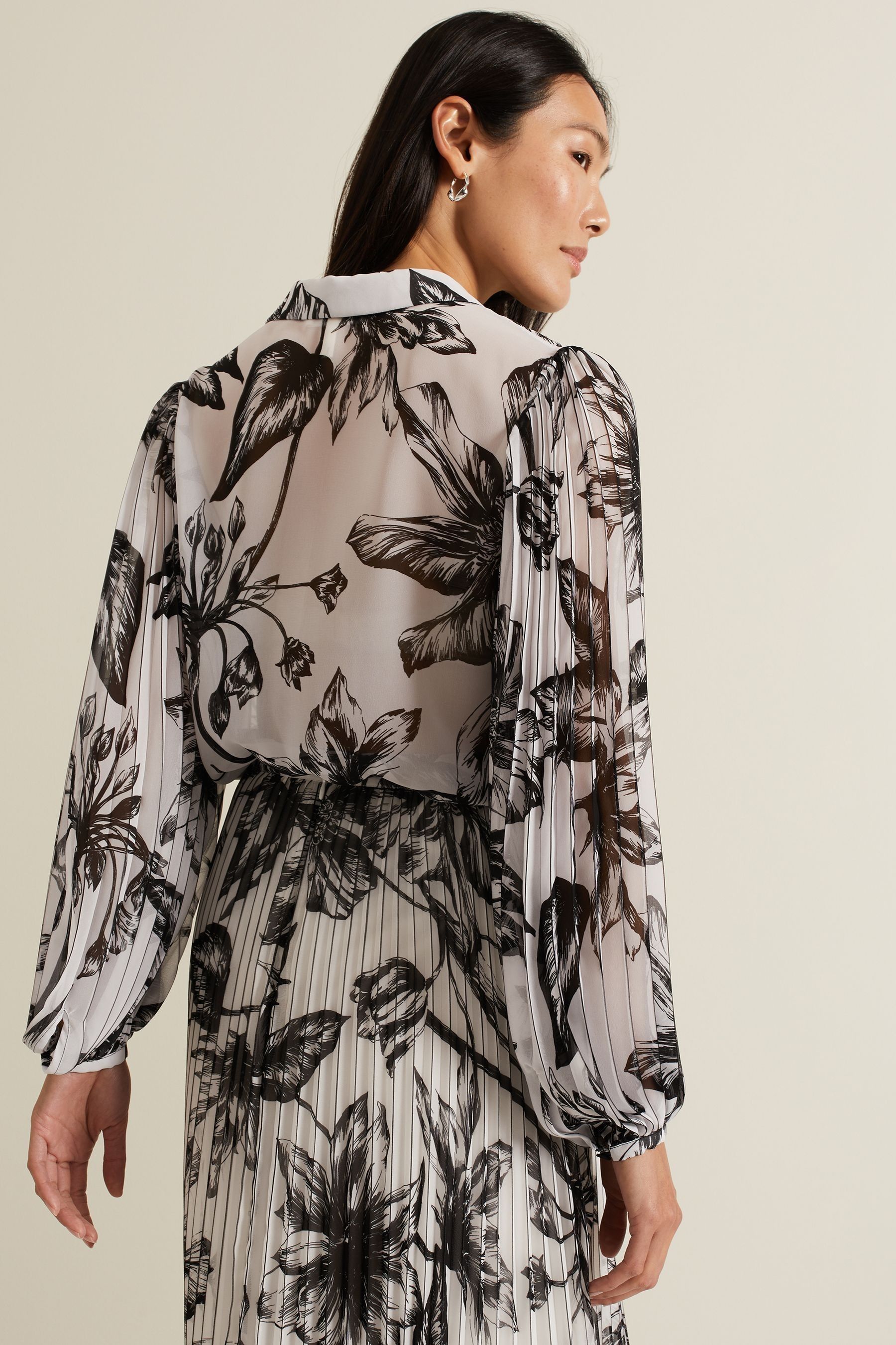 Buy Phase Eight White Sienna Floral Pleat Sleeve Blouse from Next Ireland