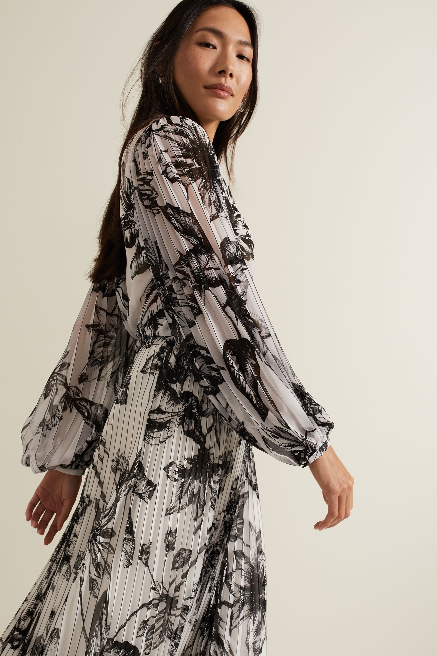 Buy Phase Eight White Sienna Floral Pleat Sleeve Blouse from Next Ireland