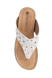 Buy Pavers White Embellished Toe-Post Sandals from the Next UK online shop