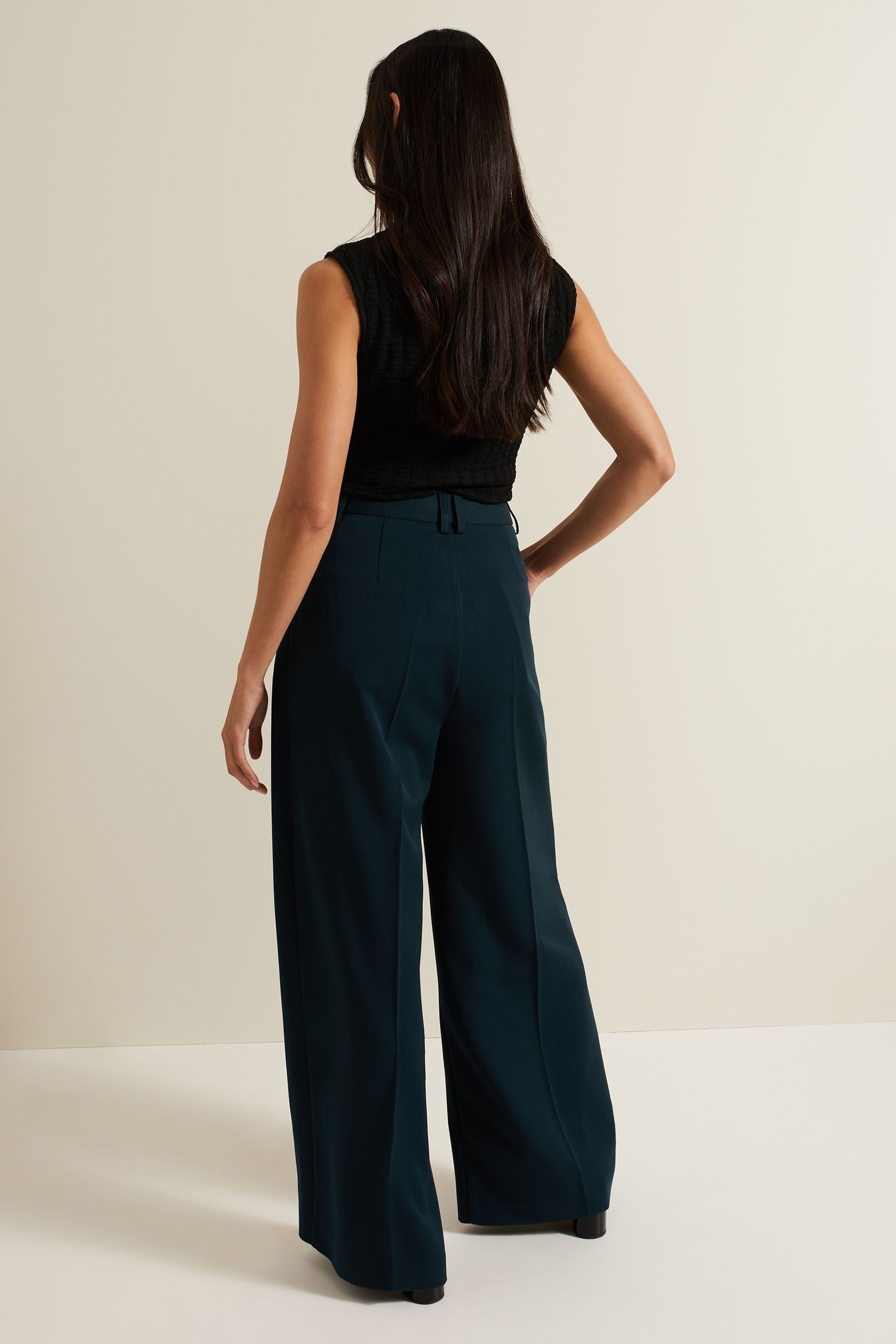 Buy Phase Eight Green Arabella Pleat Wide Leg Trousers from the Next UK ...