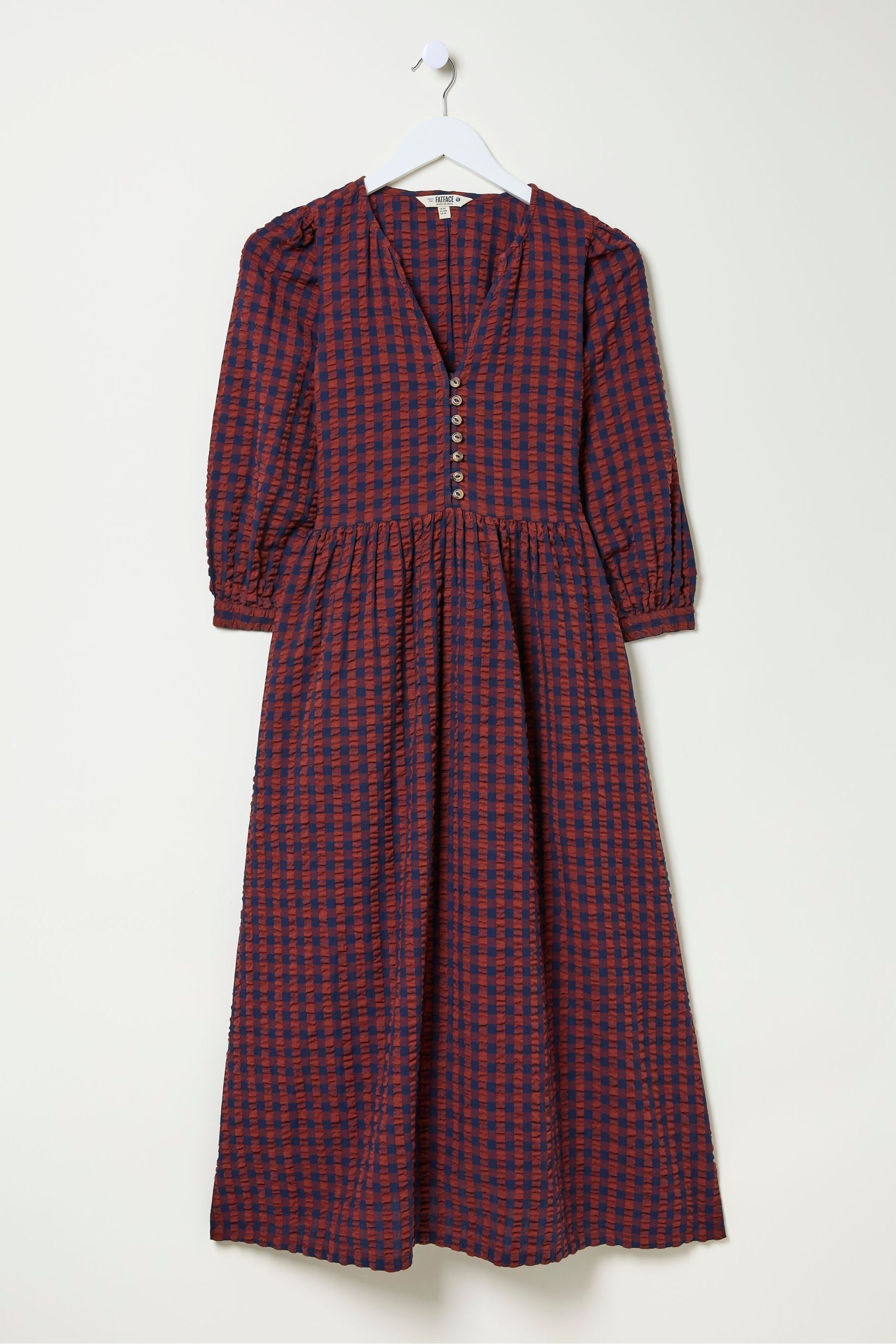 Buy FatFace Ceil Burgundy Red Check Dress from the Next UK online shop