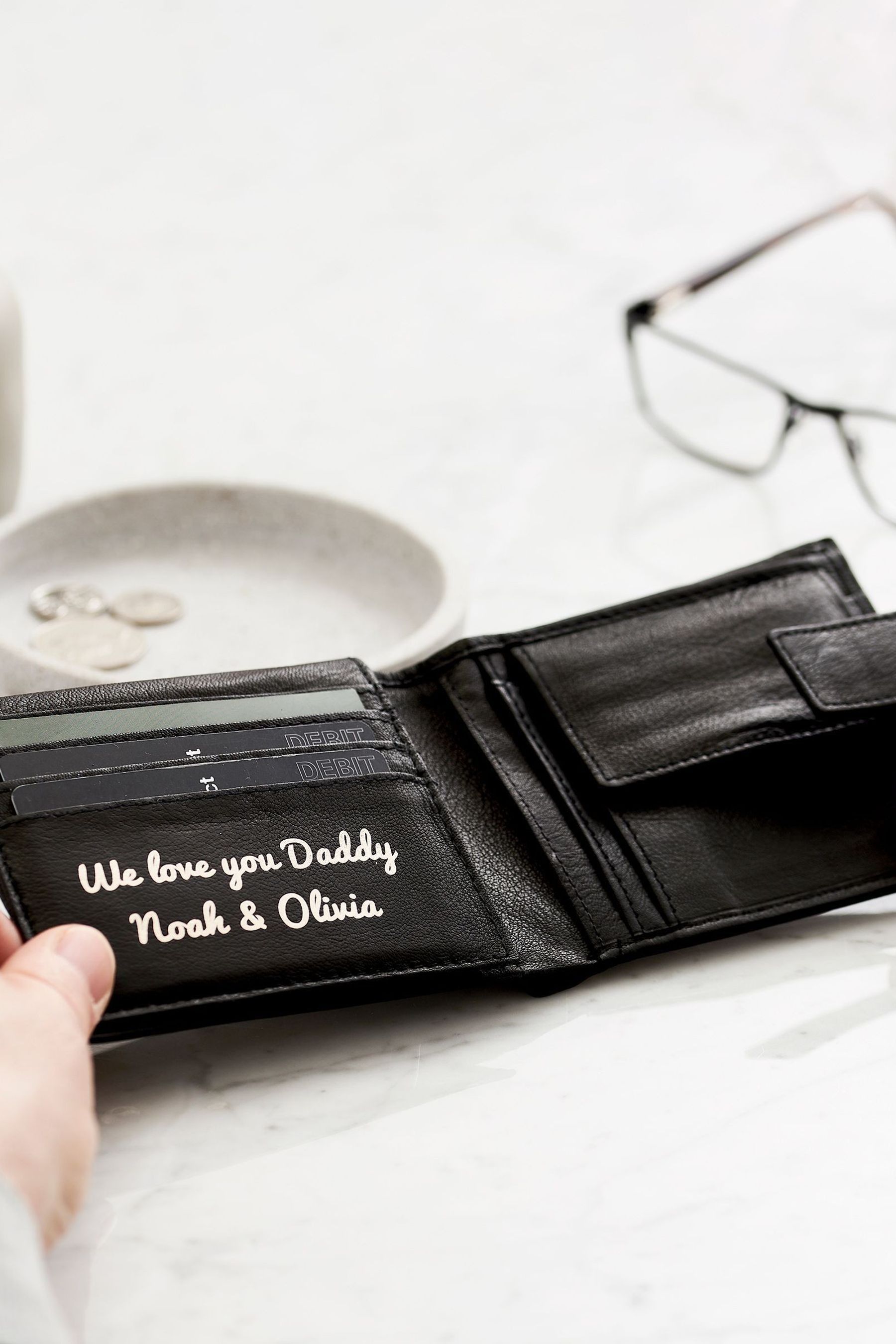 Buy Personalised Message Leather Popper Wallet by Posh Totty Designs ...