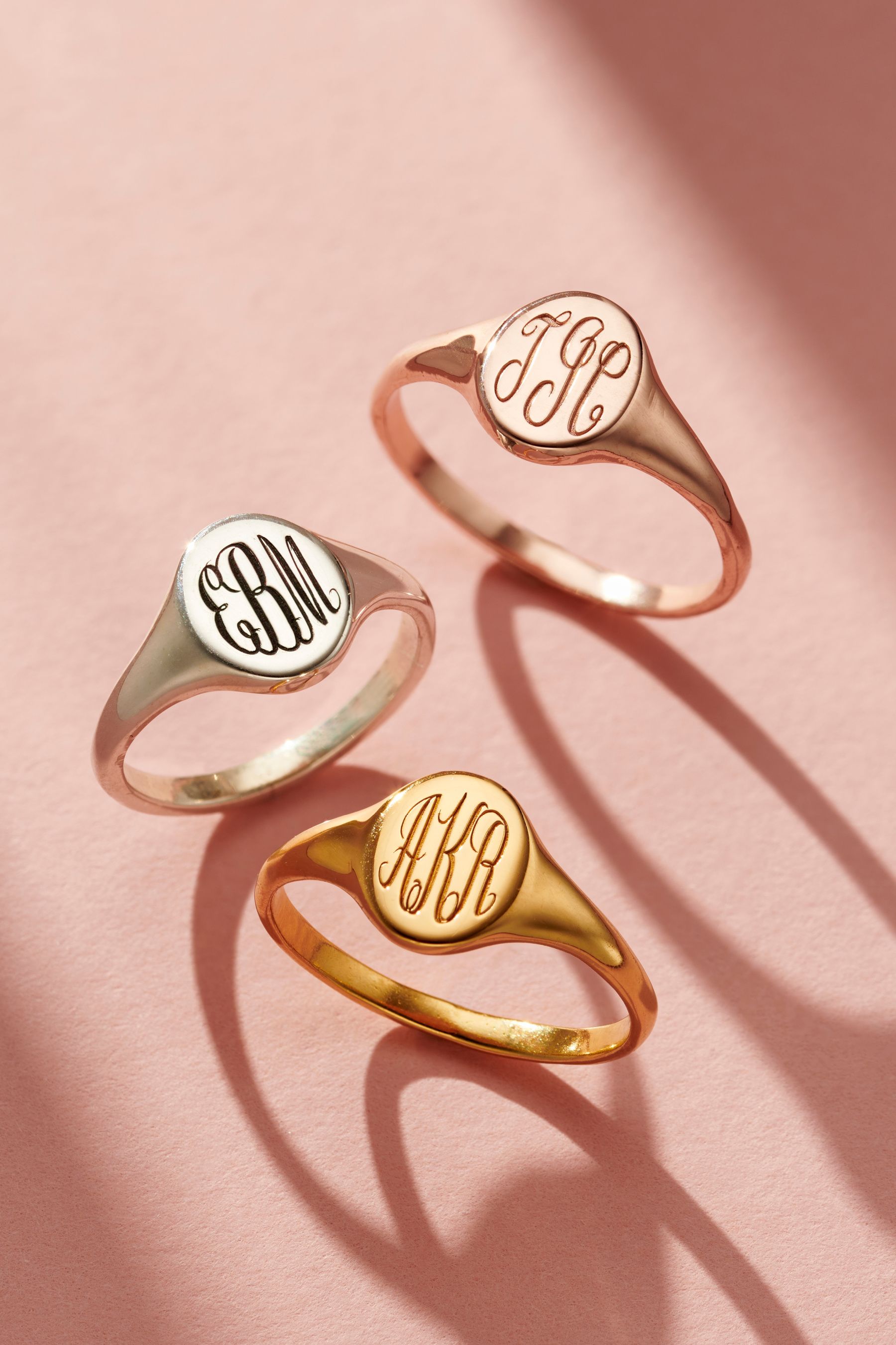 Buy Personalised Monogrammed Signet Ring by Posh Totty Designs from the ...