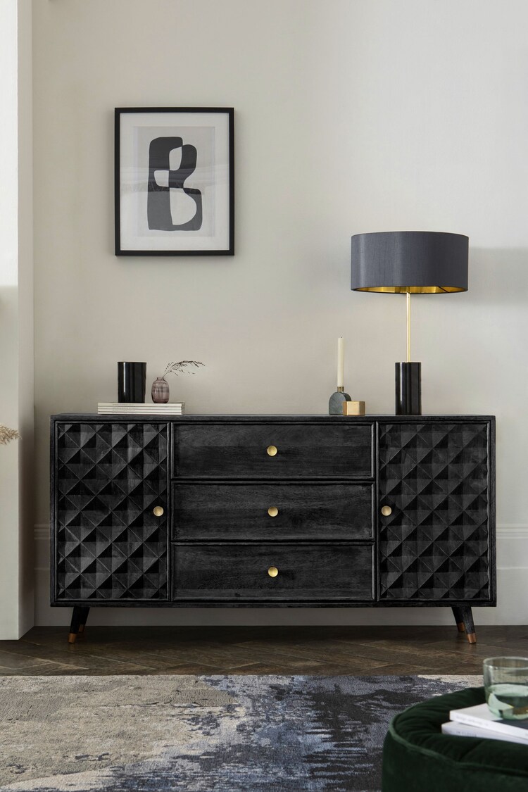 Buy Black Lloyd Mango Wood Large Sideboard from the Next UK online shop