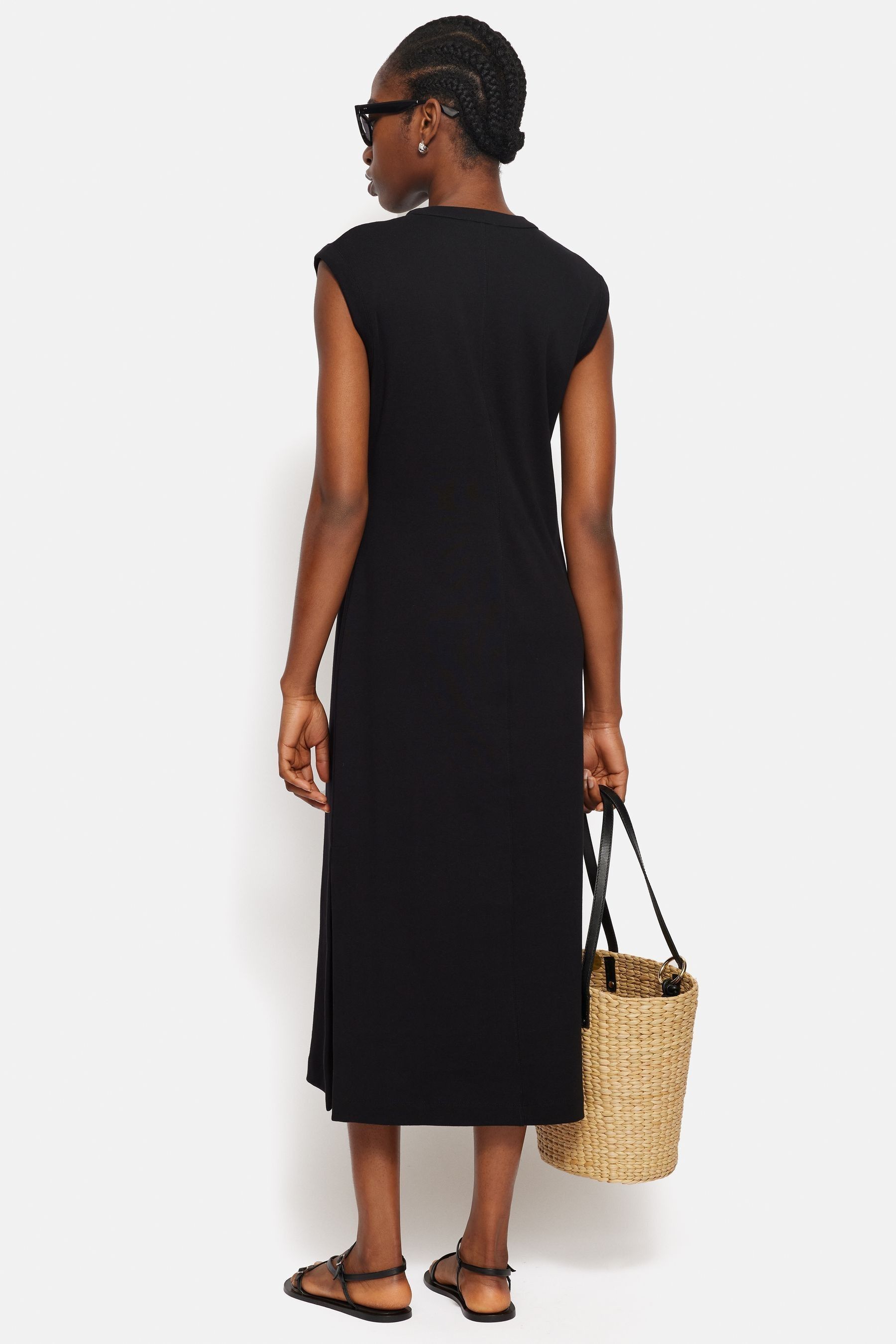 Buy Jigsaw Black 100% Cotton Column T-Shirt Dress from the Next UK ...