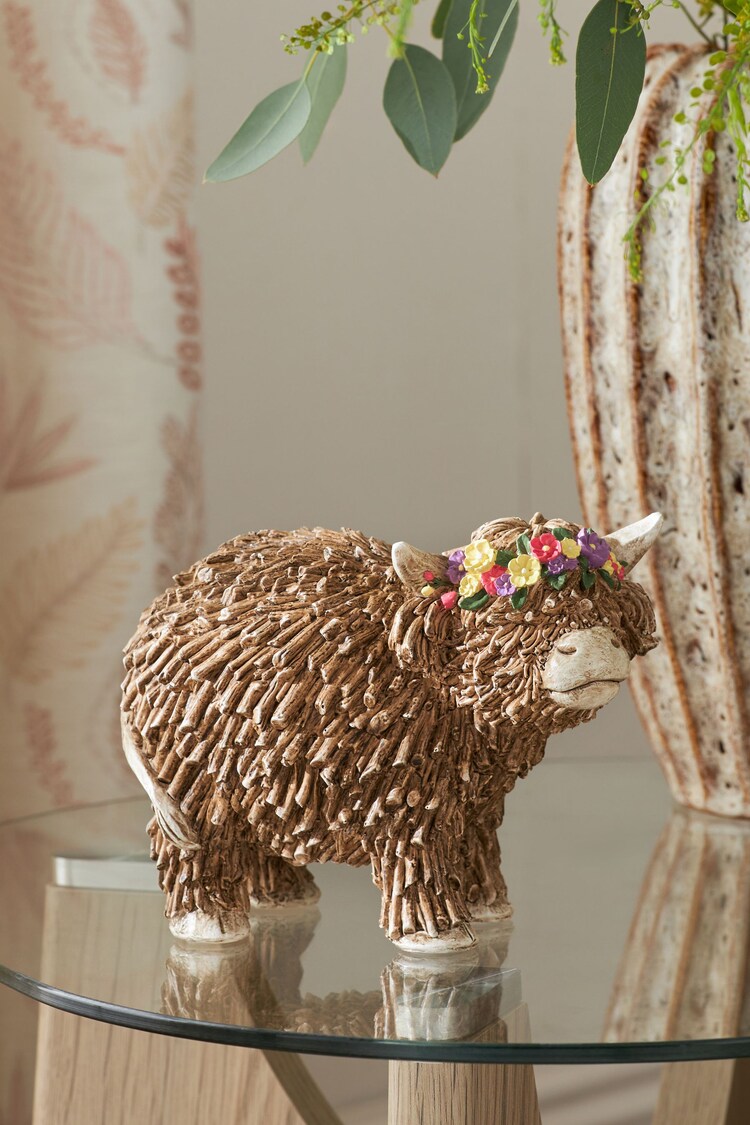 Buy Natural Hamish the Highland Cow with Floral Crown from Next USA