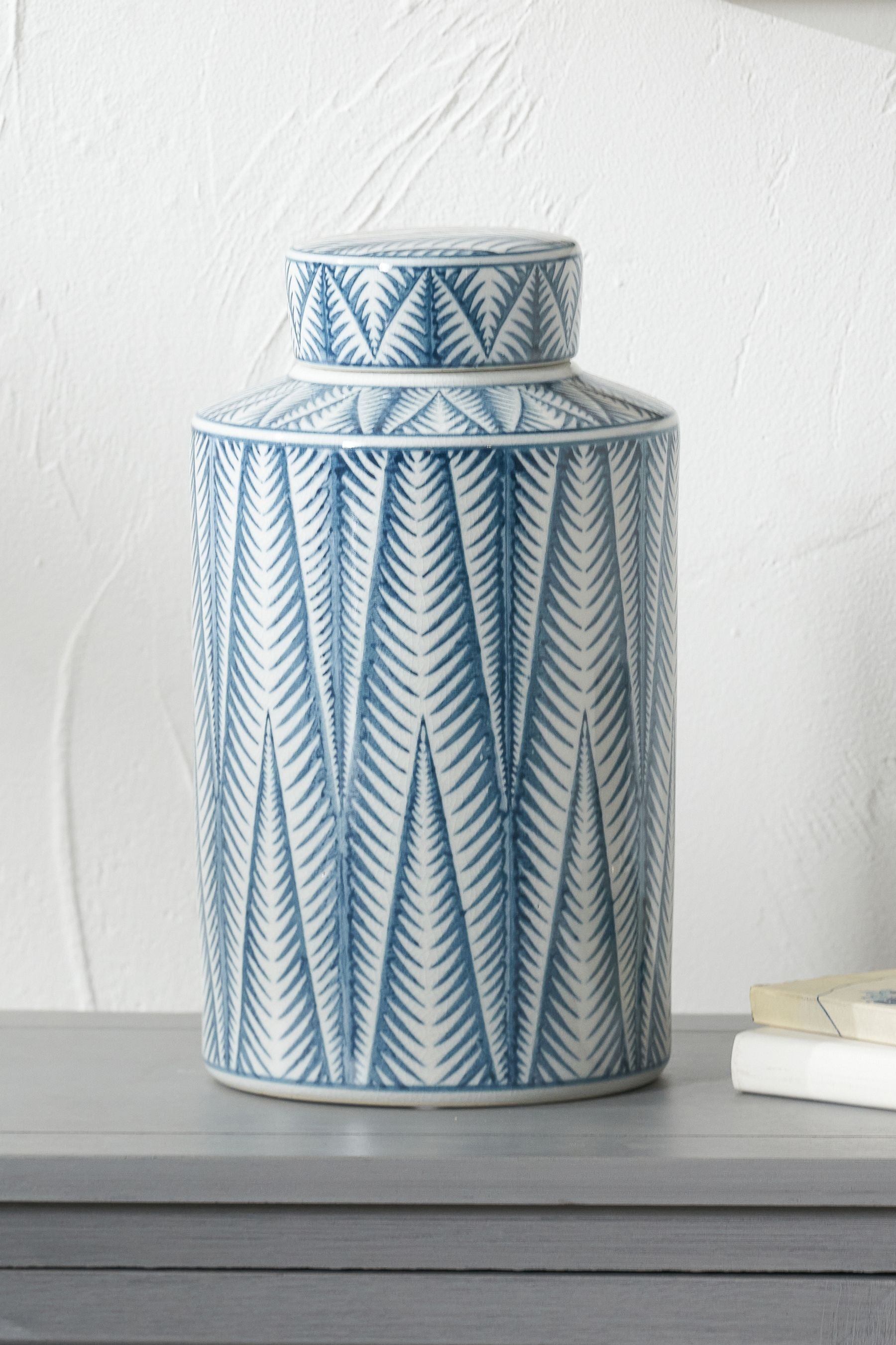 Buy Pacific Blue Samara Ceramic Aztec Design Lidded Ginger Jar from the ...