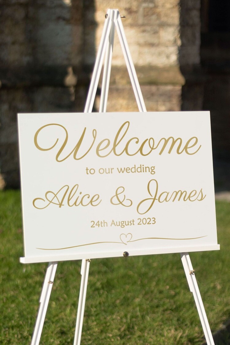 Buy Personalised Wedding White Welcome Sign by Jonnys Sister from the ...