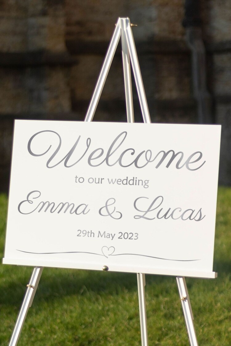 Buy Personalised Wedding White Welcome Sign by Jonnys Sister from the ...