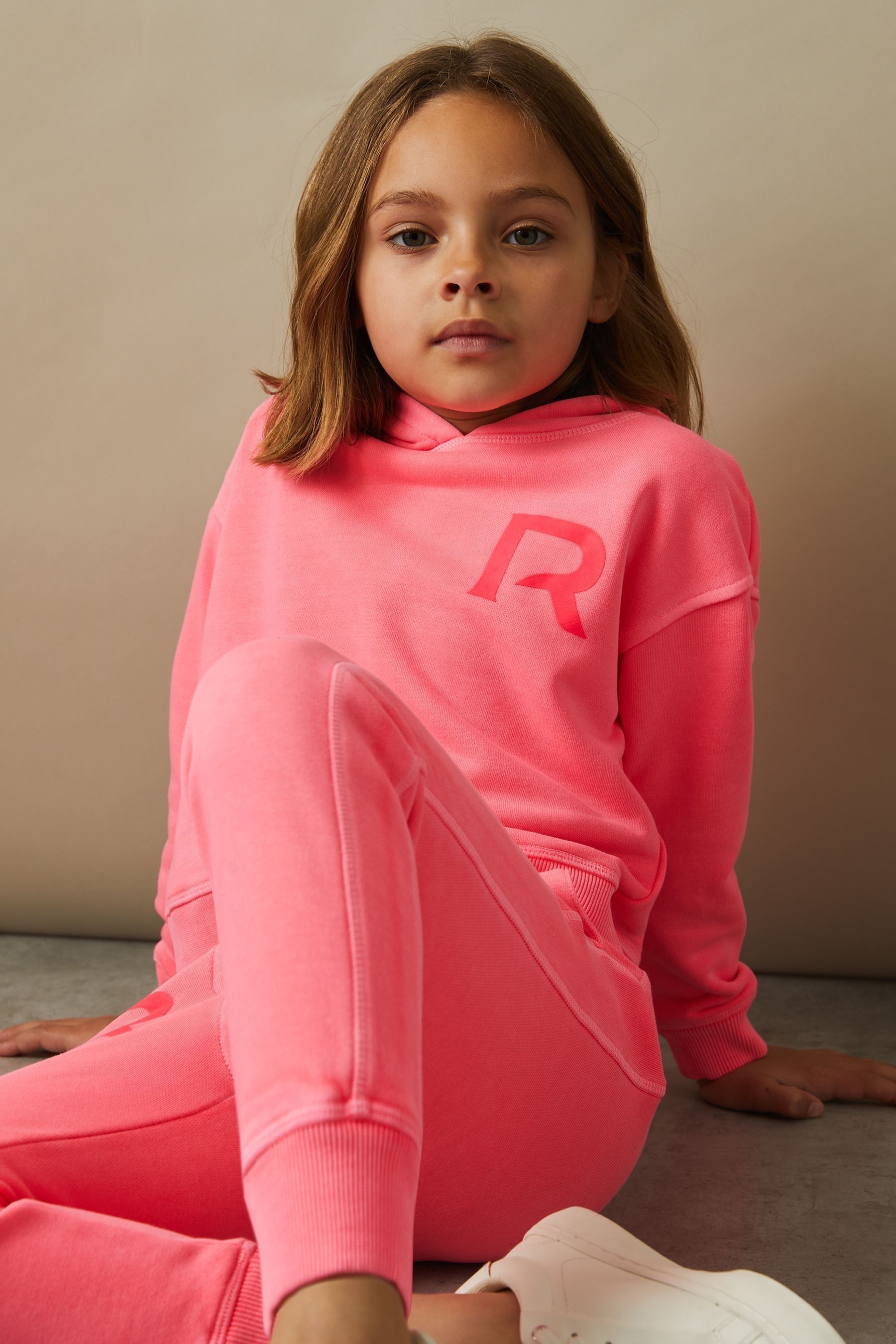 Buy Reiss Bright Pink Kelly 9-13 yrs Oversized Logo Cotton Blend Hoodie ...