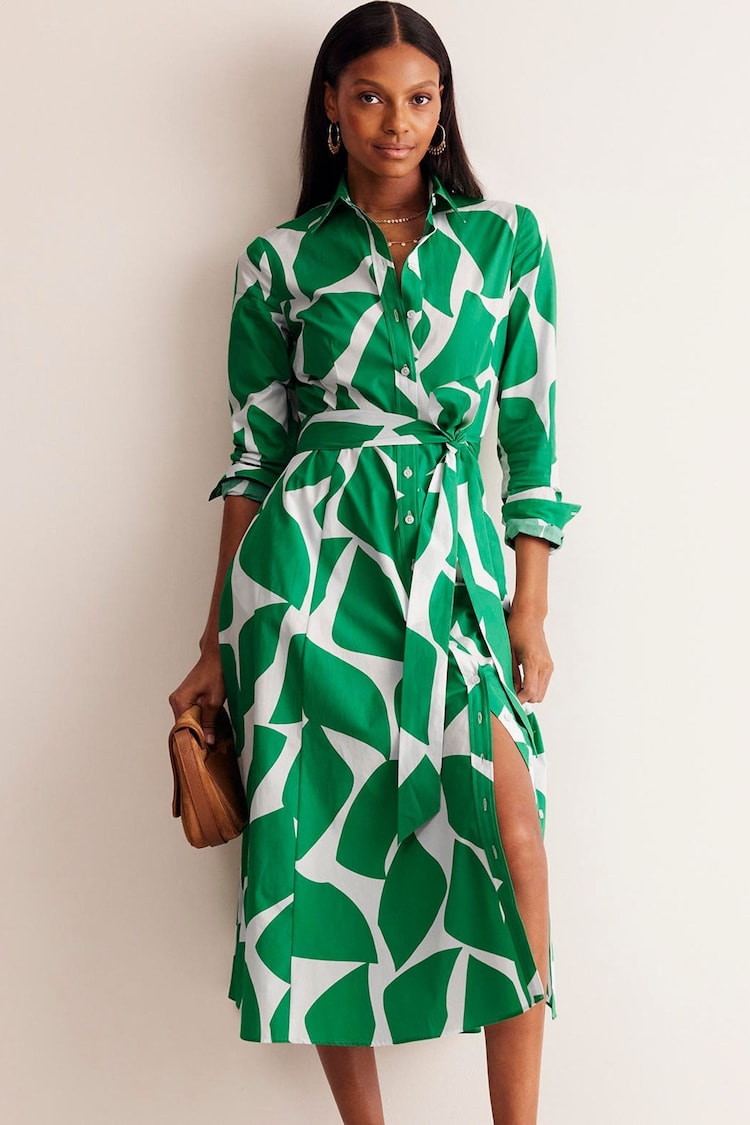 Buy Boden Green Amy 100% Cotton Midi Shirt Dress from Next Ireland