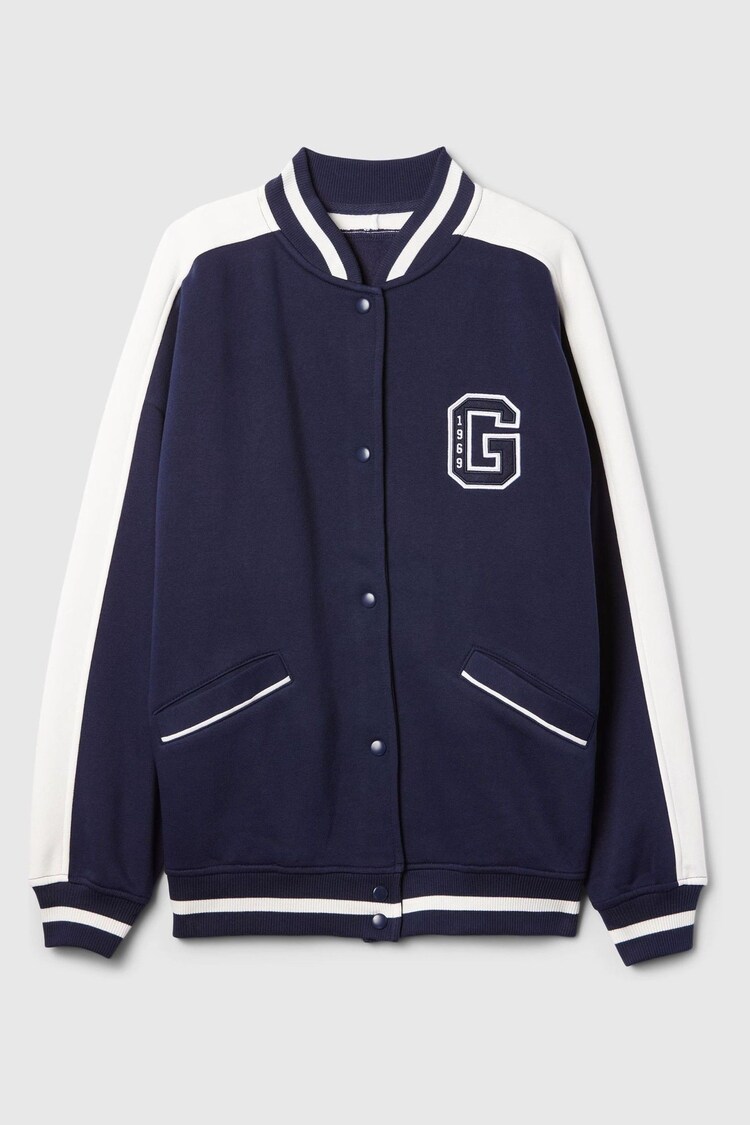 Buy Gap Blue Vintage Soft Touch Logo Varsity Bomber Jacket from the Next UK online shop