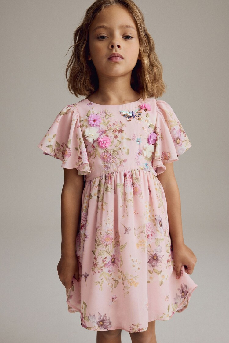 Buy Pink Angel Sleeve Embellished Dress 3 16yrs From Next Ukraine