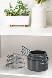 Buy Ninja Grey ZEROSTICK Stackable 3-Piece Saucepan Set from the Next UK online shop