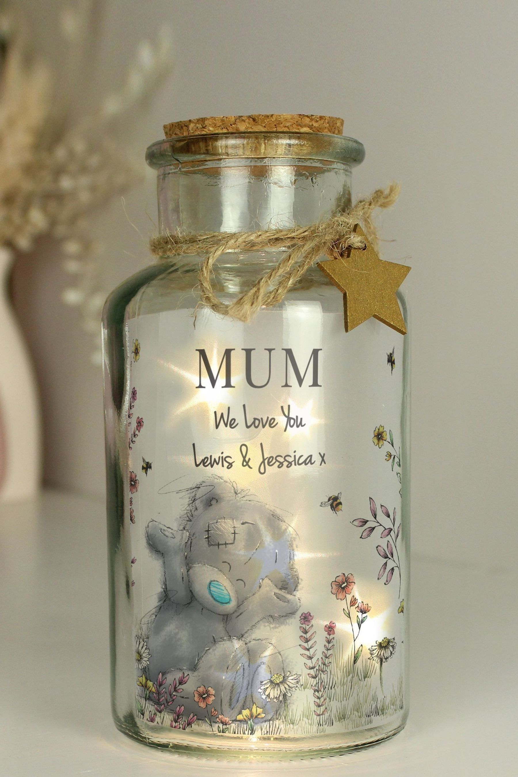 Buy Personalised Me to You Floral LED Light Up Glass Jar by PMC from ...