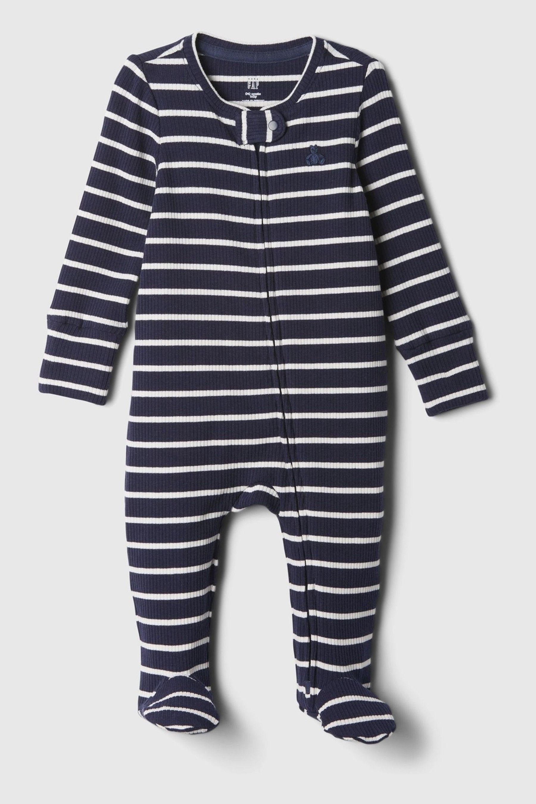 Buy Gap Blue White Stripe Brannan Bear Ribbed Two Way Zip Footed Baby Sleepsuit Newborn 9mths from the AspennigeriaShops online shop
