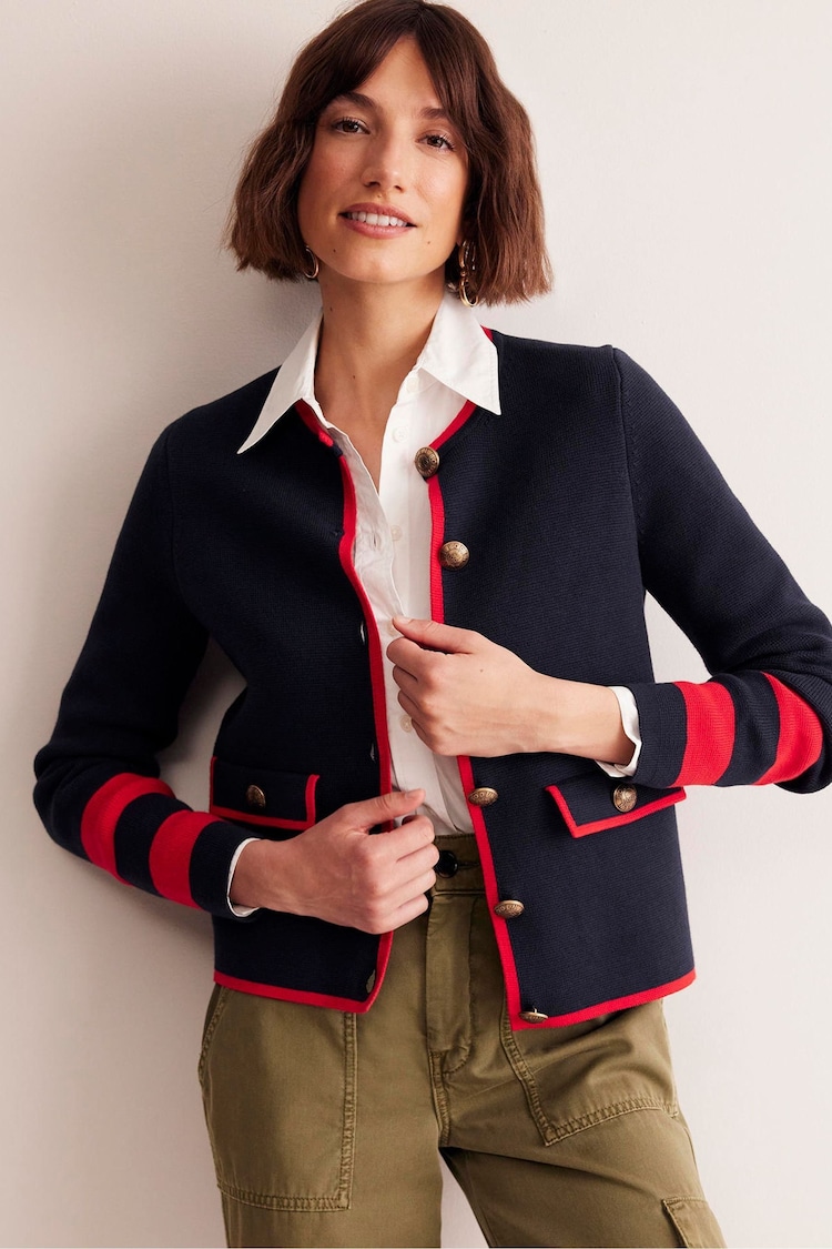 Buy Boden Blue 100% Cotton Holly Knitted Cardigan from the Next UK ...