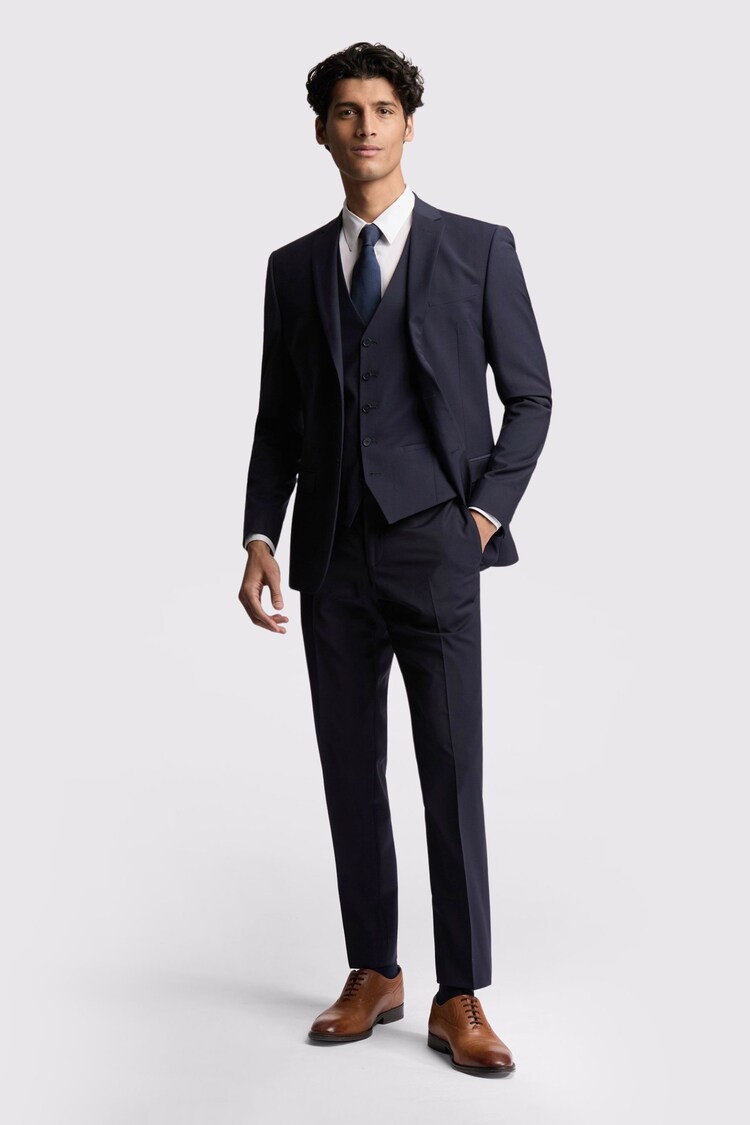Buy Ted Baker Tailoring Premium Navy Blue Panama Slim Suit Jacket from ...