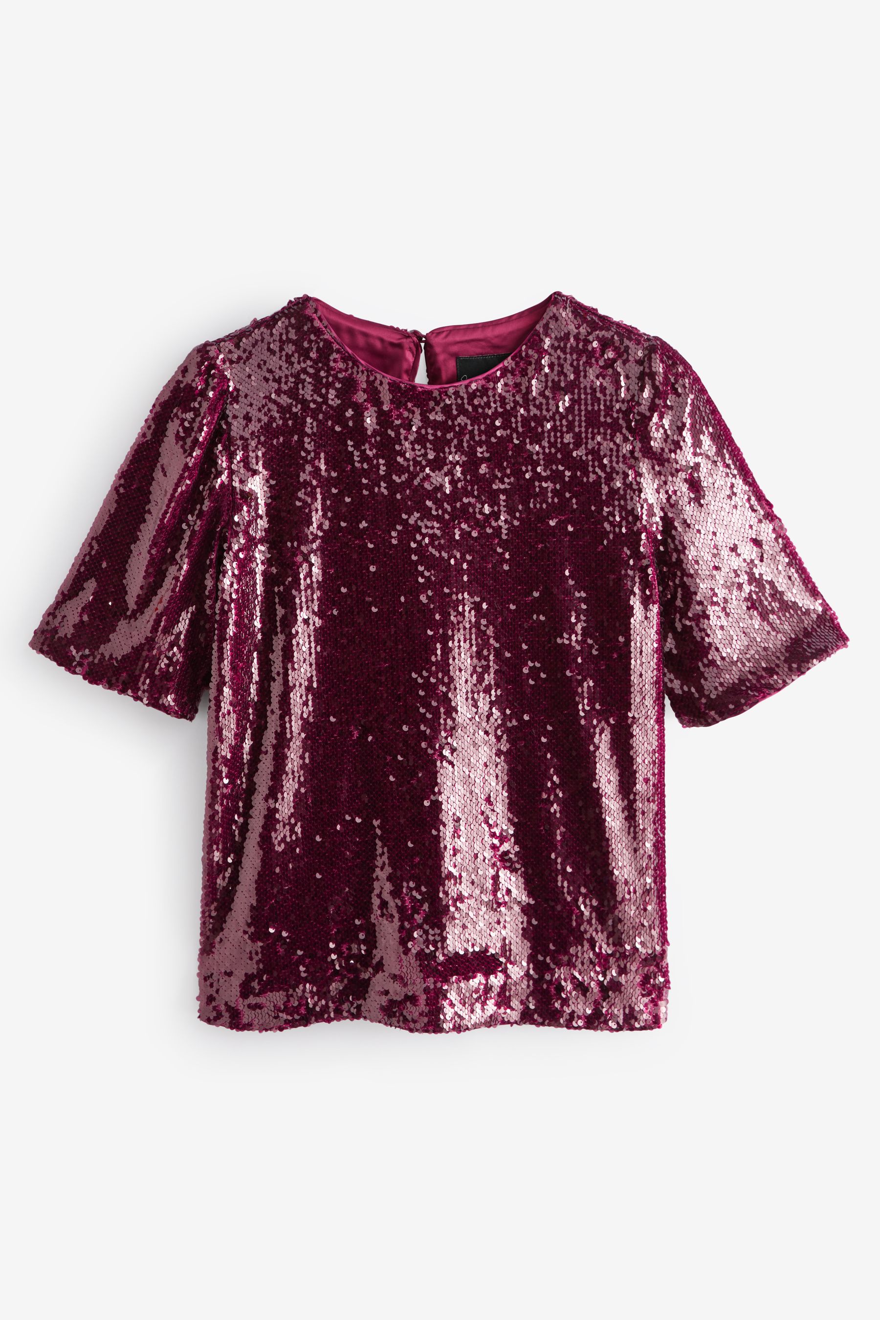 Buy Burgundy Red Sequin T-Shirt from Next Ireland