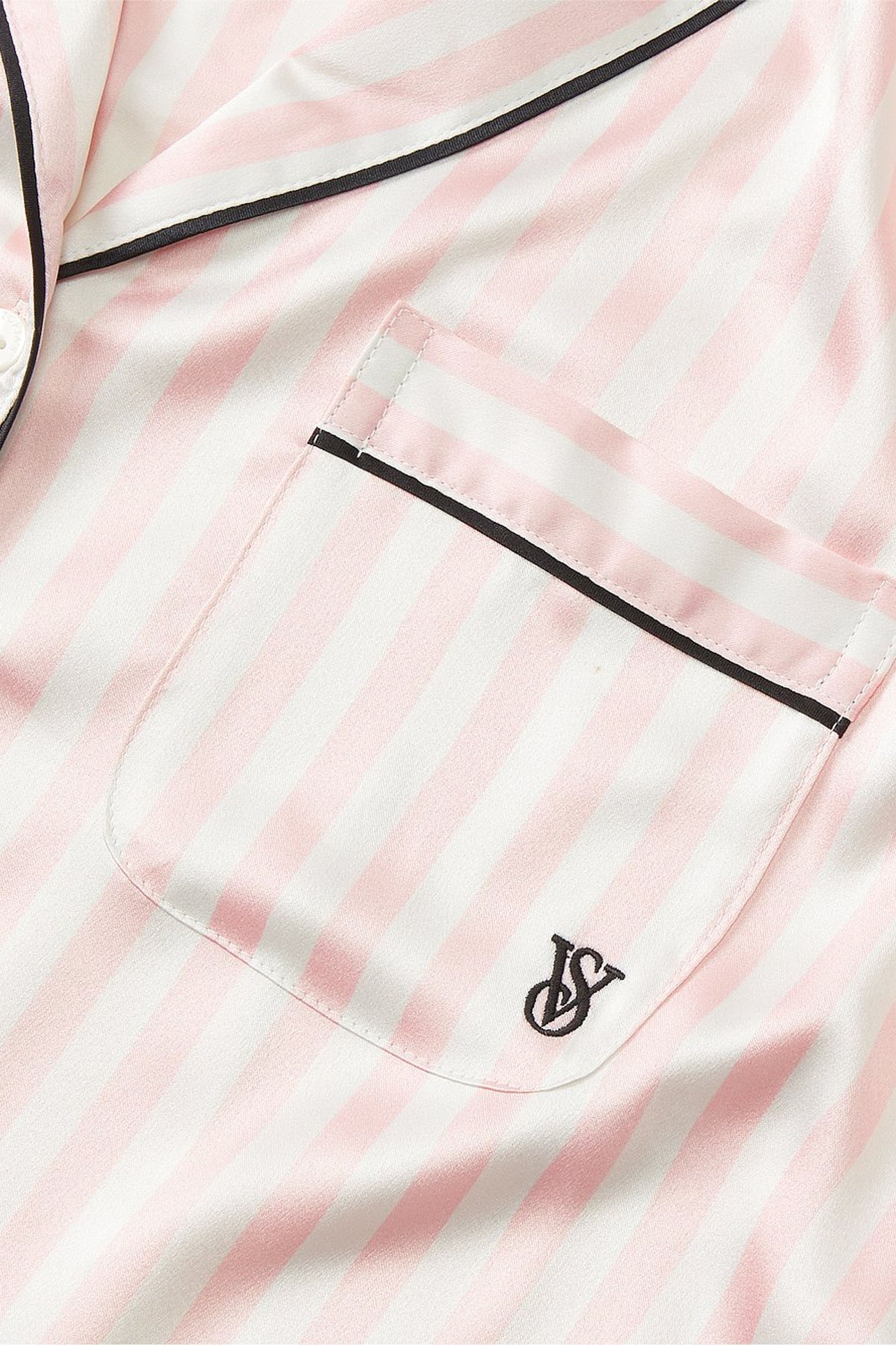 Buy Victoria's Secret Pink Iconic Stripe Satin Short Pyjama Set from ...