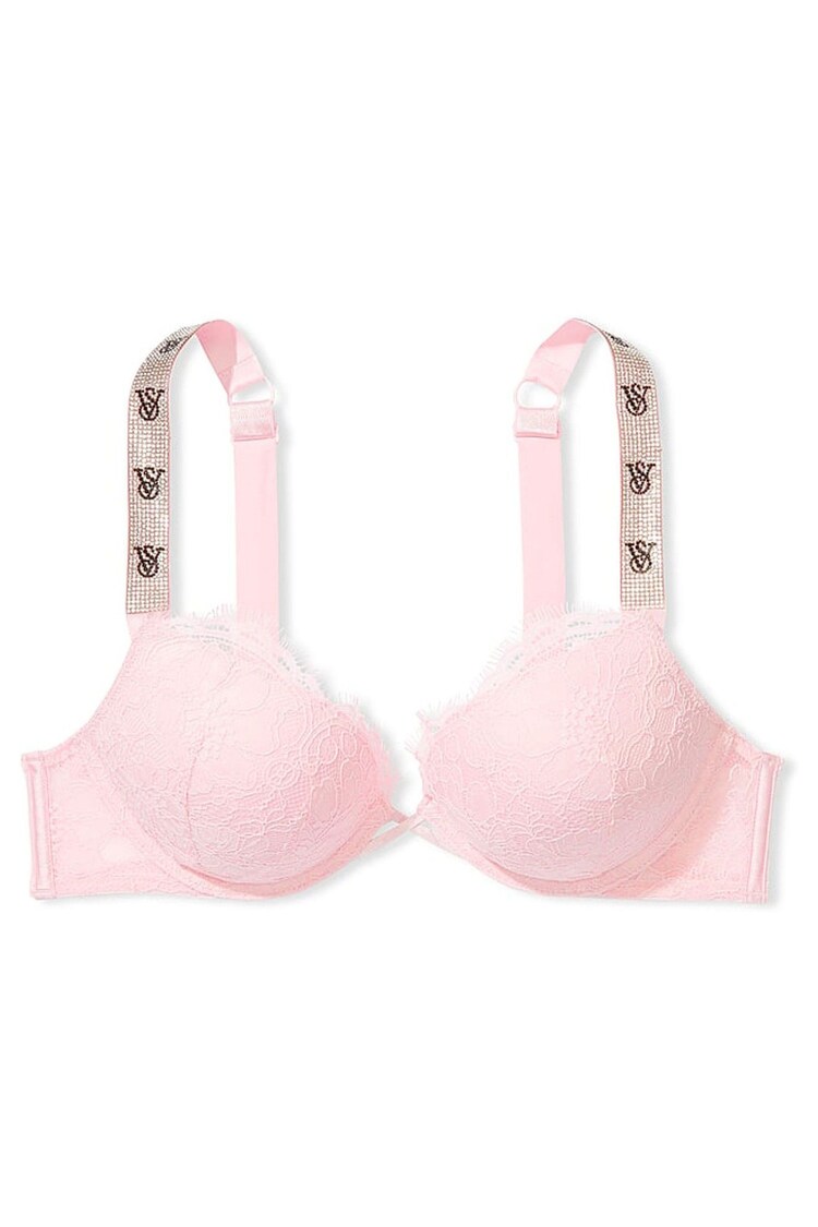 Buy Victoria's Secret Pretty Blossom Pink Lace Monogram Add 2 Cups Push ...