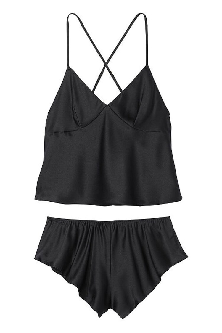 Buy Victoria's Secret Black Satin Open Back Cami Set from the Next UK ...