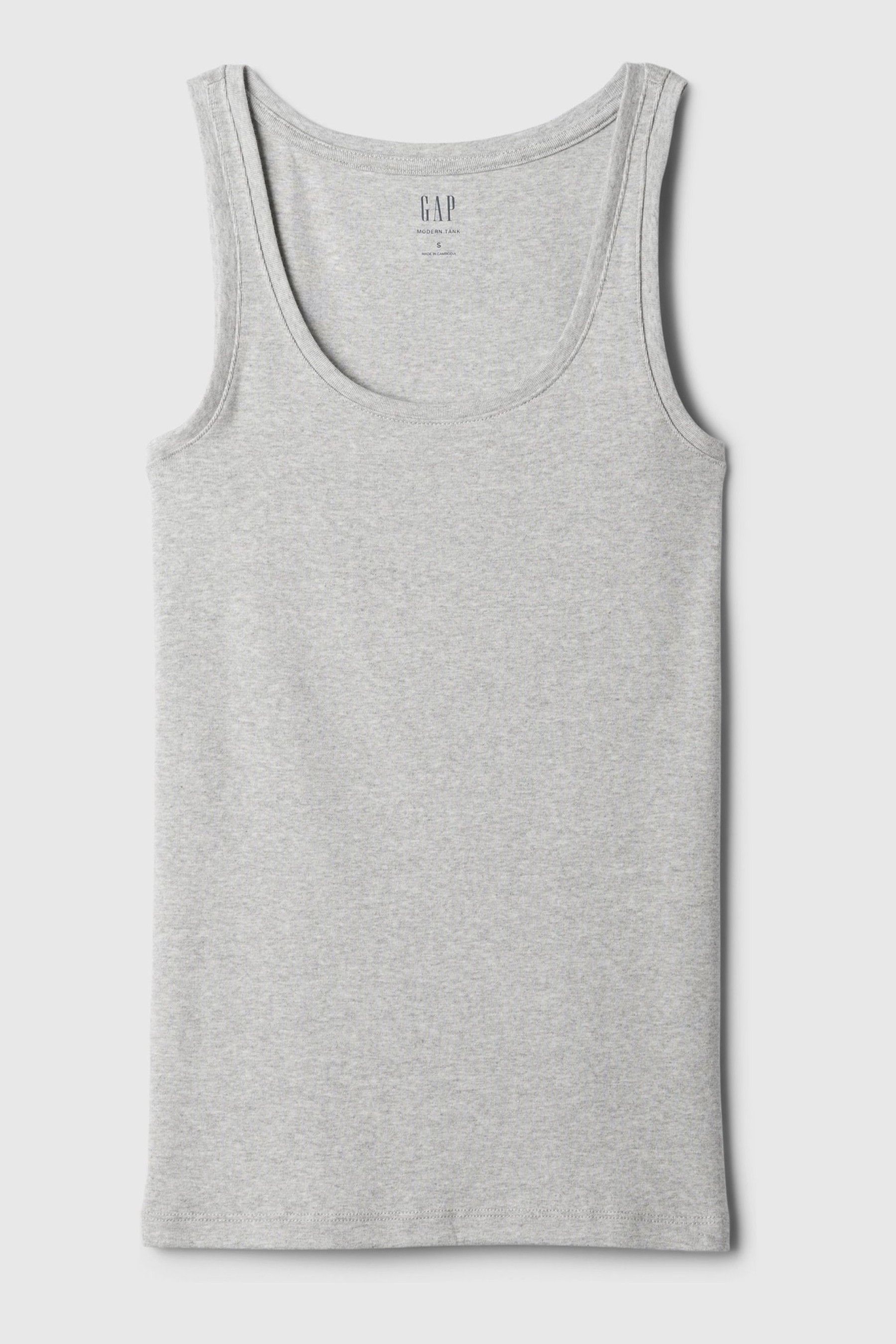 Buy Gap Grey Modern Supima Cotton-Modal Scoop Neck Vest Top from Next Ireland