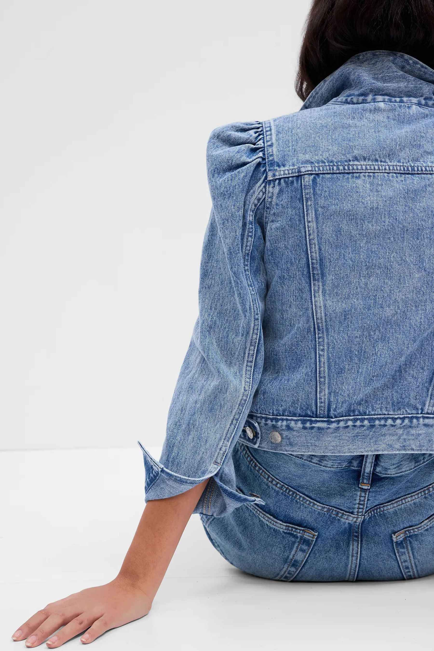 Buy Gap Blue Puff Sleeve Denim Jacket from Next Ireland