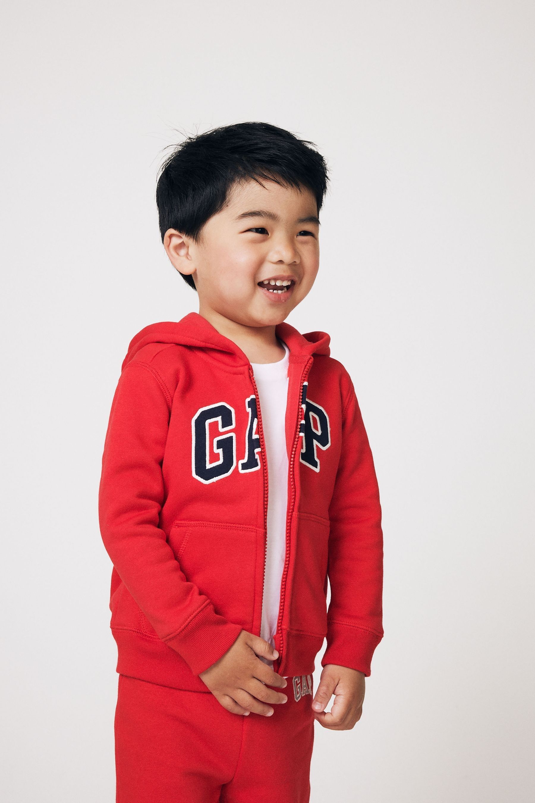 Buy Gap Red Logo Zip Up Hoodie (Newborn-5yrs) from the Next UK online shop