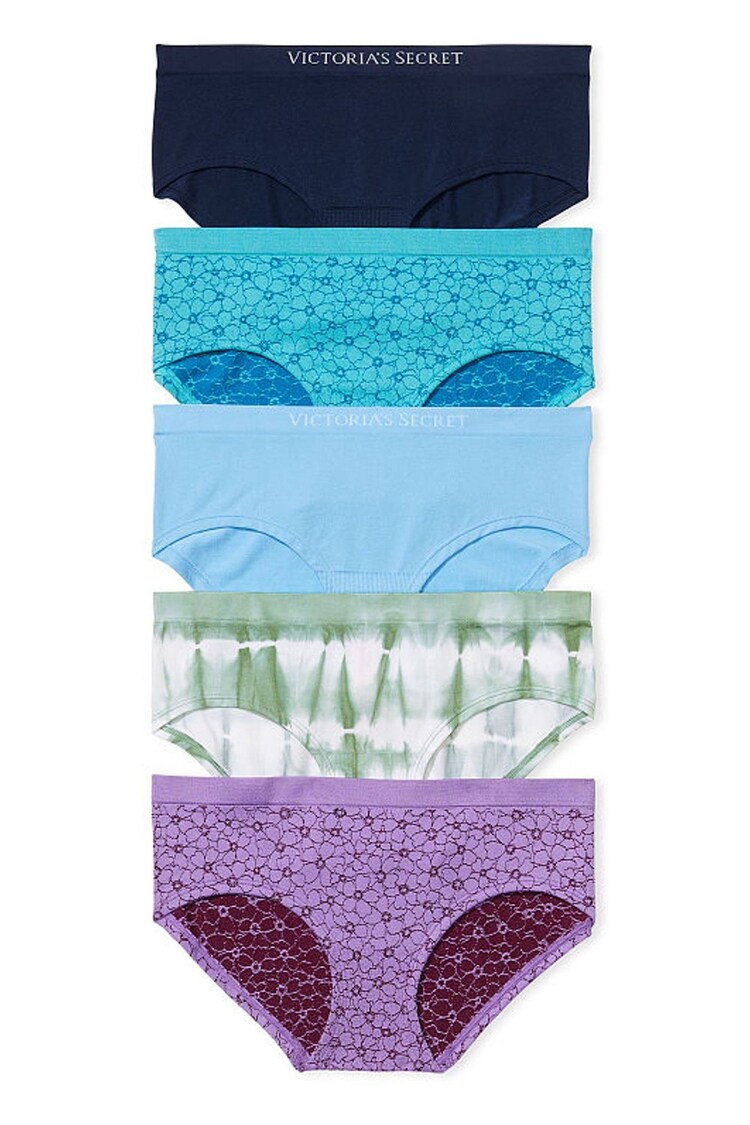 Buy Victoria's Secret Blue/Green/Purple Hipster 5 Pack Knickers from ...