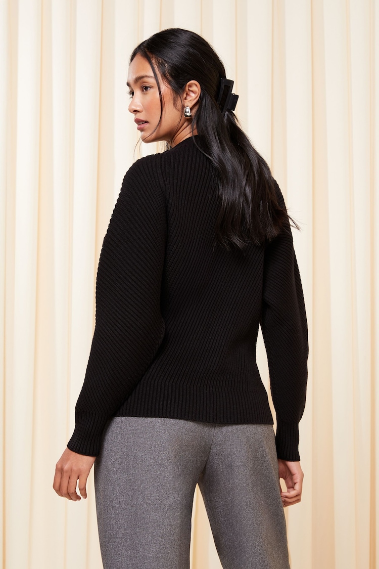 Buy Friends Like These Black Ribbed Cosy Batwing Jumper from the Next ...
