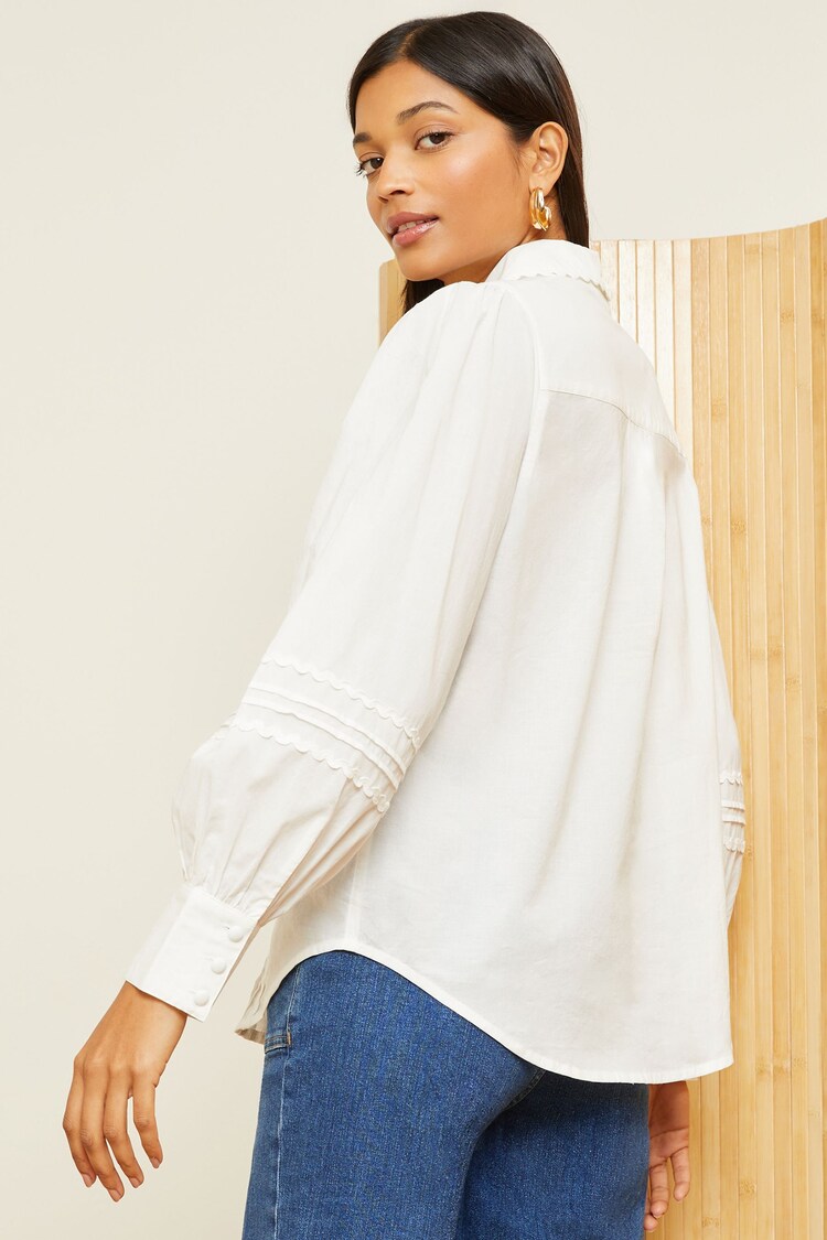 Buy Love & Roses Ivory White V Neck Ric Rac Trim Blouse from the Next ...