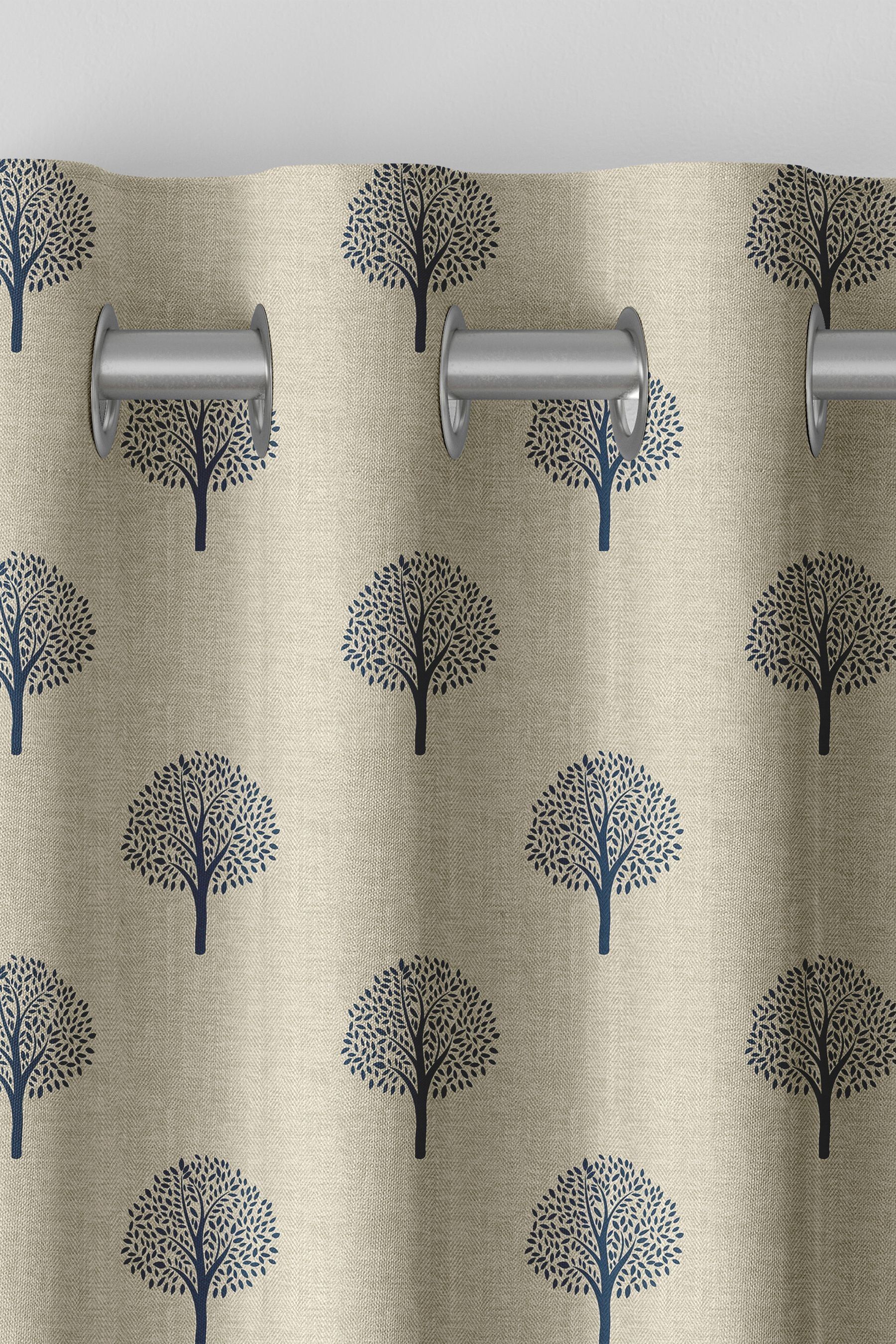 Buy Emily Bond Navy Blue Yew Tree Made to Measure 100% Cotton Curtains ...