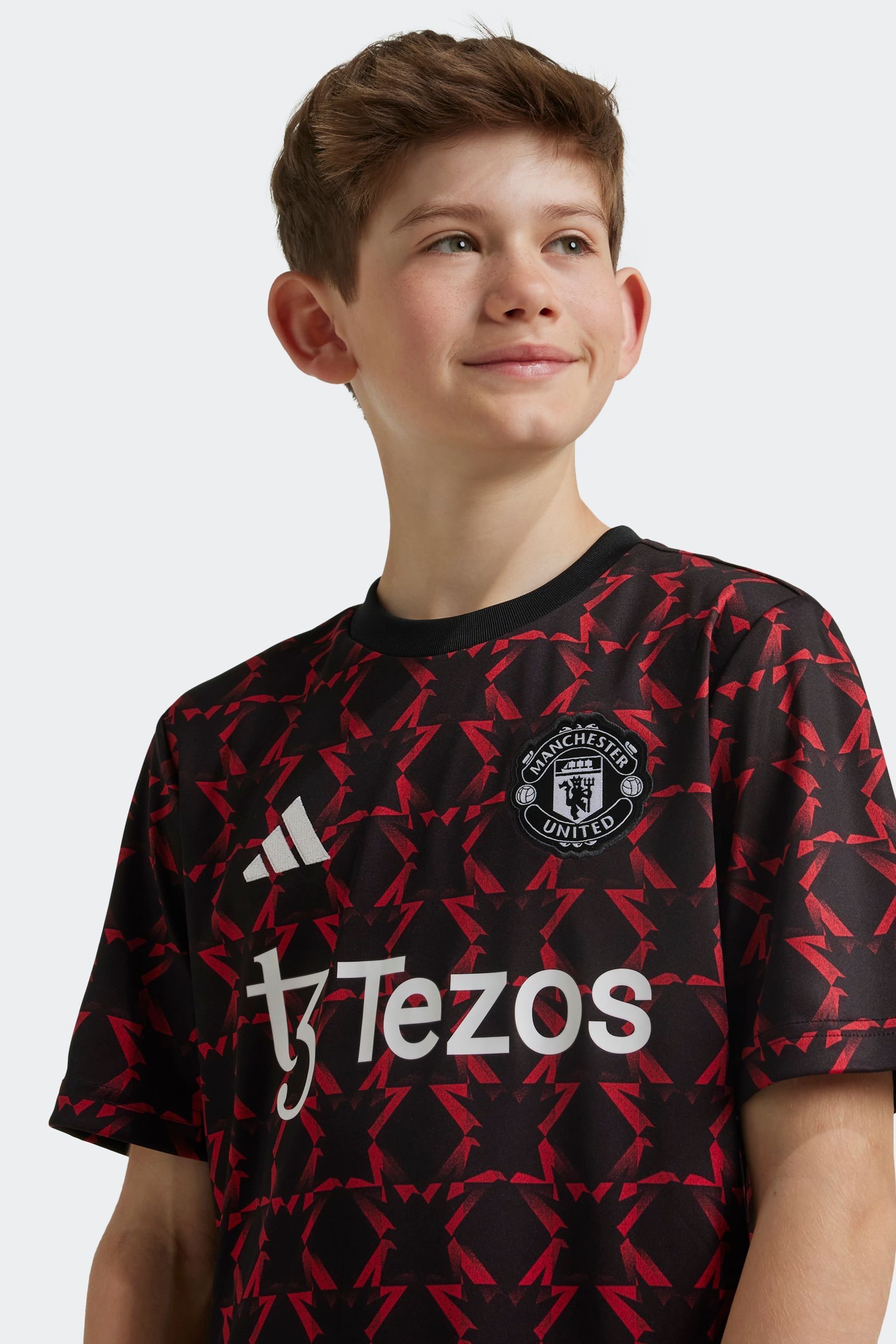 Buy adidas Black/Red Kids Manchester United Pre Match Jersey from the ...