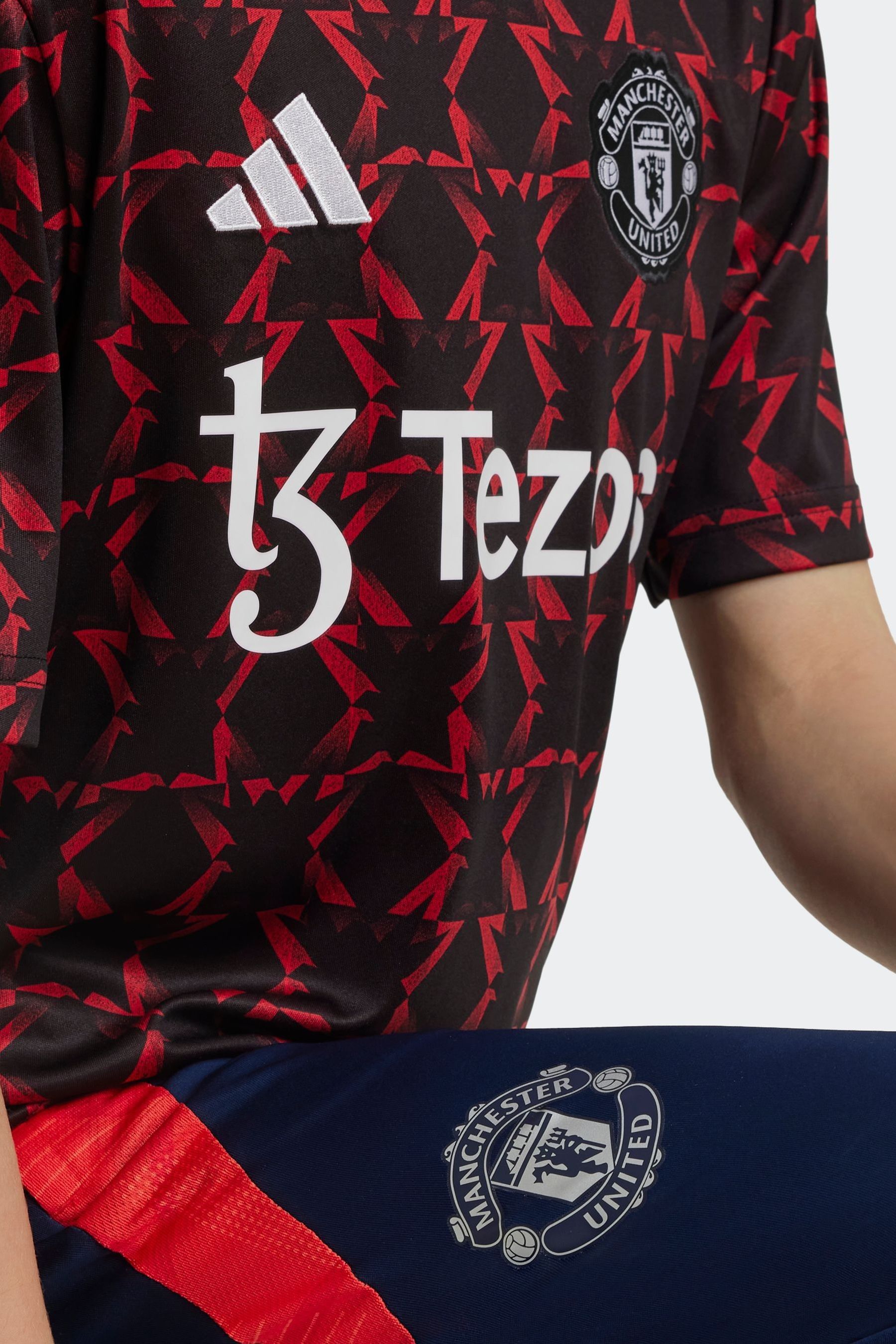 Buy adidas Black/Red Kids Manchester United Pre Match Jersey from the ...