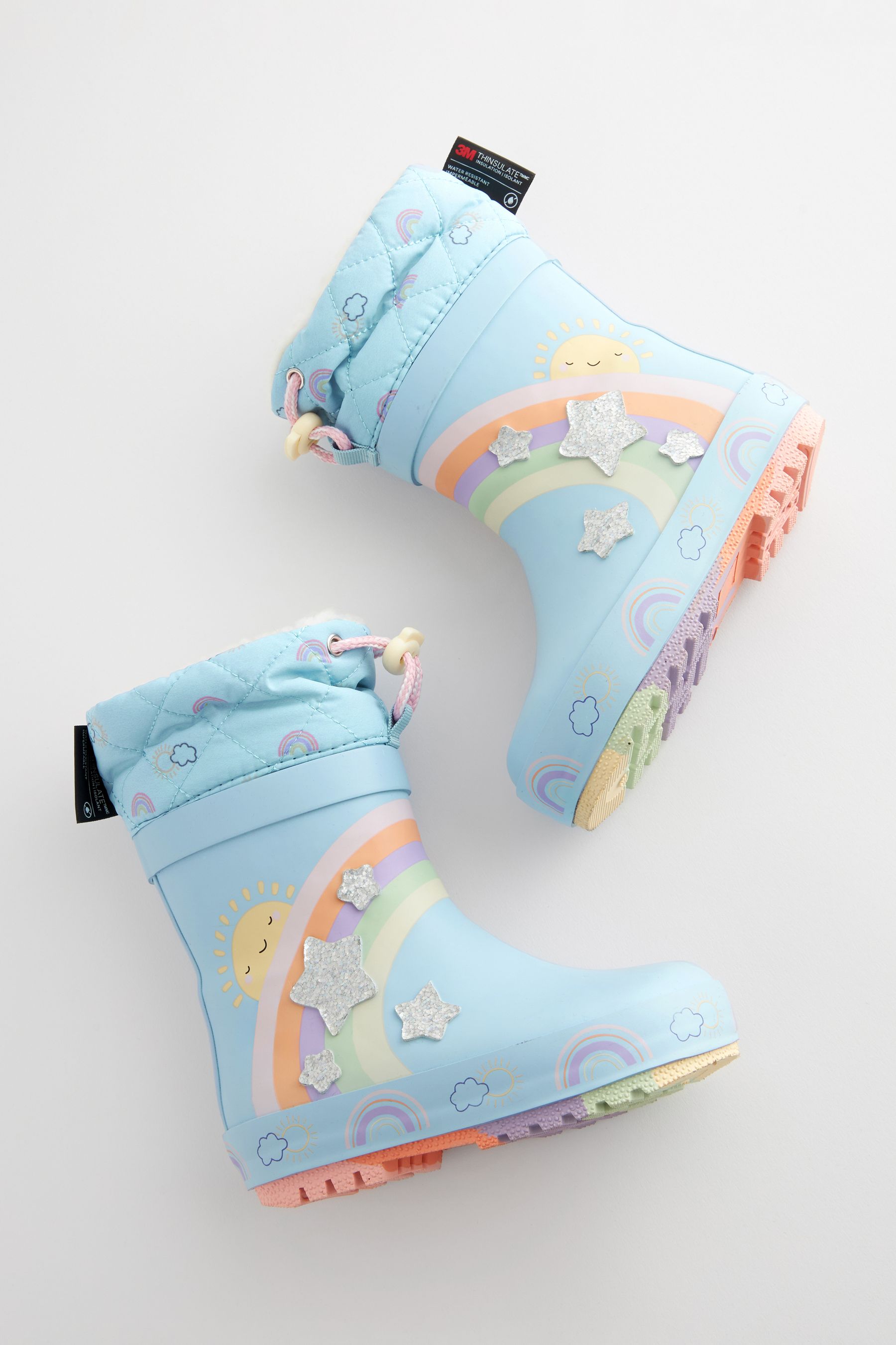 Buy Blue Rainbow Cuff Wellies from the Next UK online shop