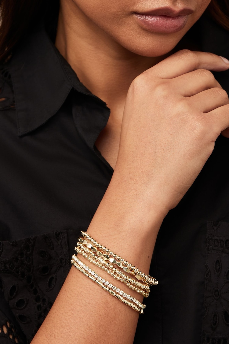 Buy Gold Tone Sparkle Stretch Bracelets Pack from the Next UK online shop