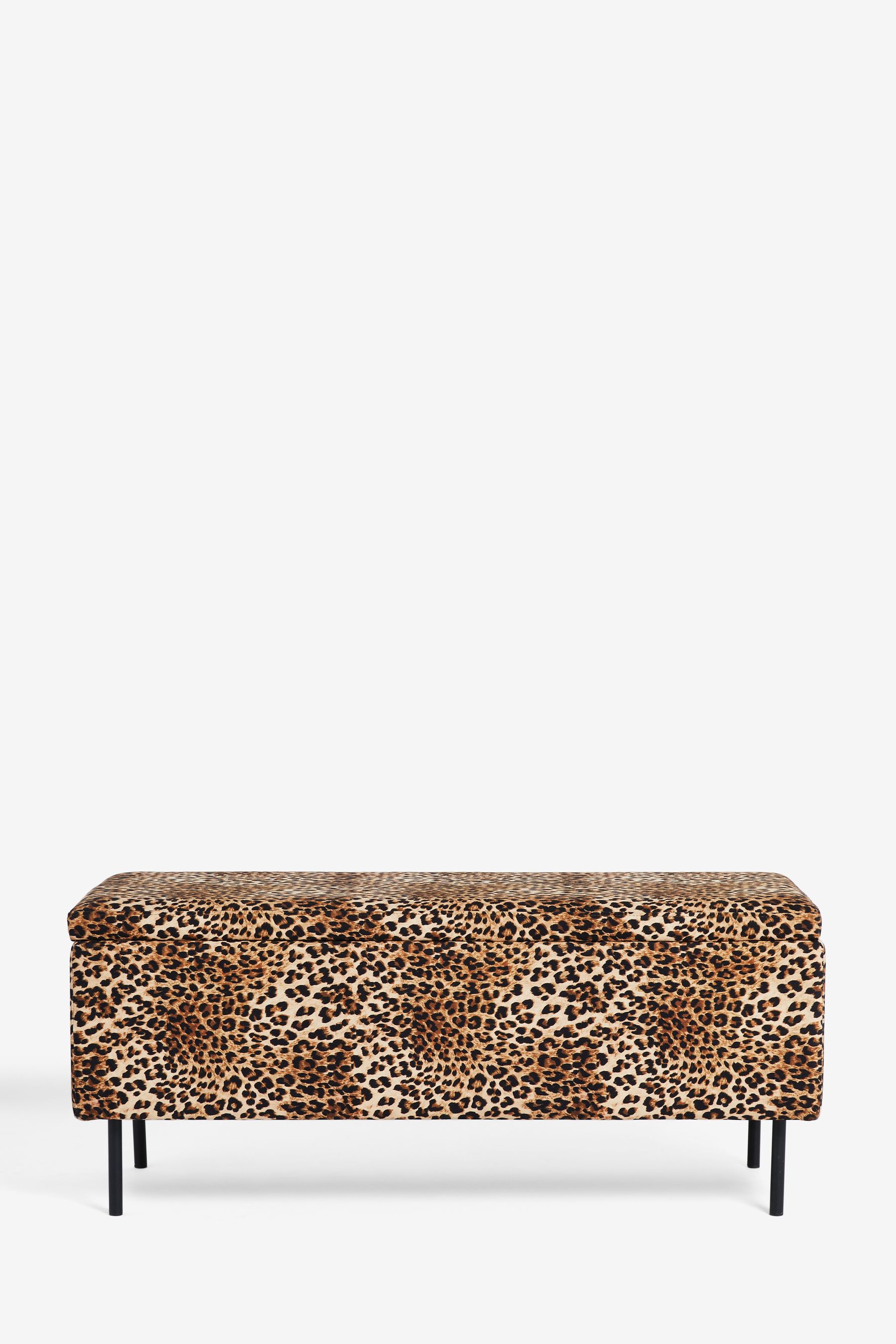 Buy Rockett St George Leopard Love Velvet Loren Storage Ottoman Bench ...