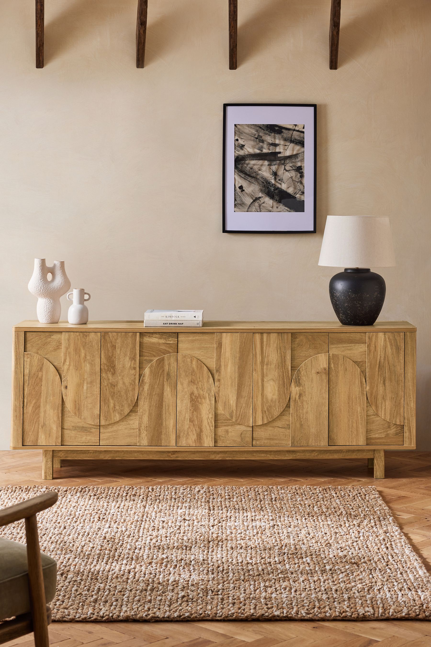 Buy Natural Arches Mango Wood Effect Extra Large Sideboard from the ...