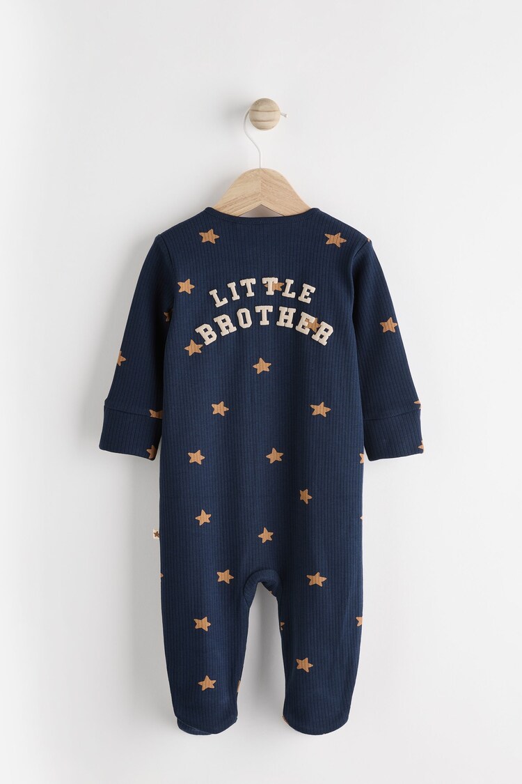 Buy Blue Little Brother Family Baby Sleepsuit (0-2yrs) from the Next UK ...