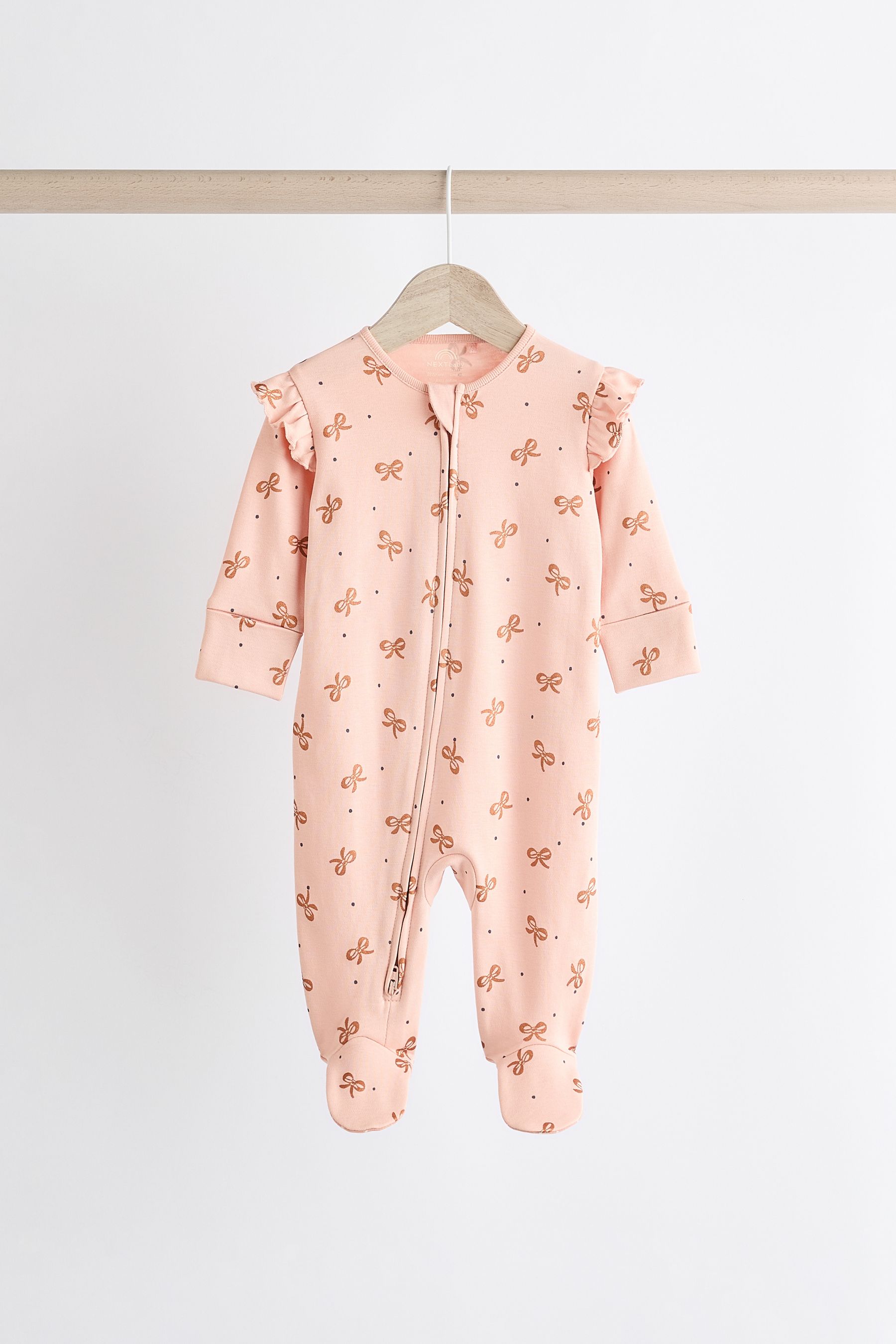 Buy Pink Bear Baby Character Zip Sleepsuits 3 Pack (0mths-2yrs) from ...