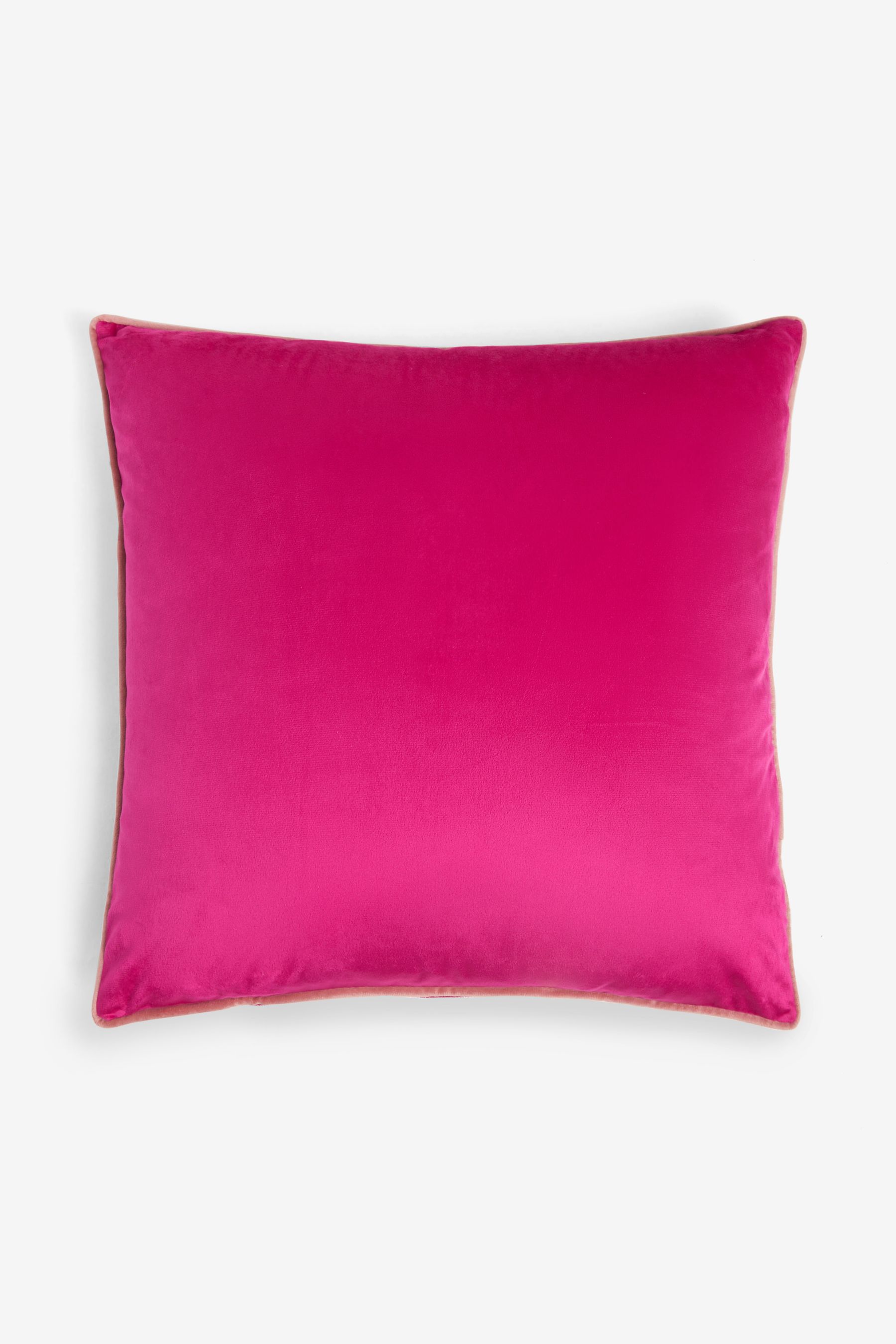 Buy Fuchsia Pink 50 x 50cm Matte Velvet Contrast Pipe Cushion from the ...