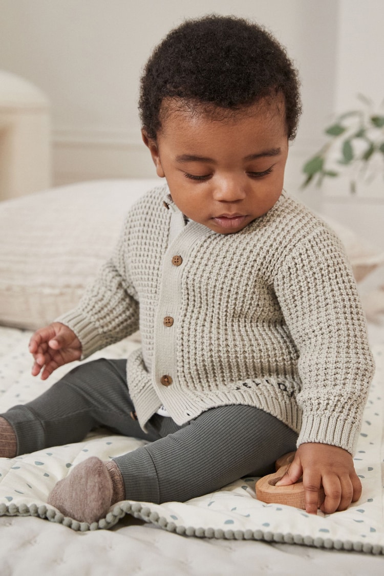 Buy Grey Giraffe Baby Knitted 100% Cotton Cardigan (0mths-2yrs) from ...
