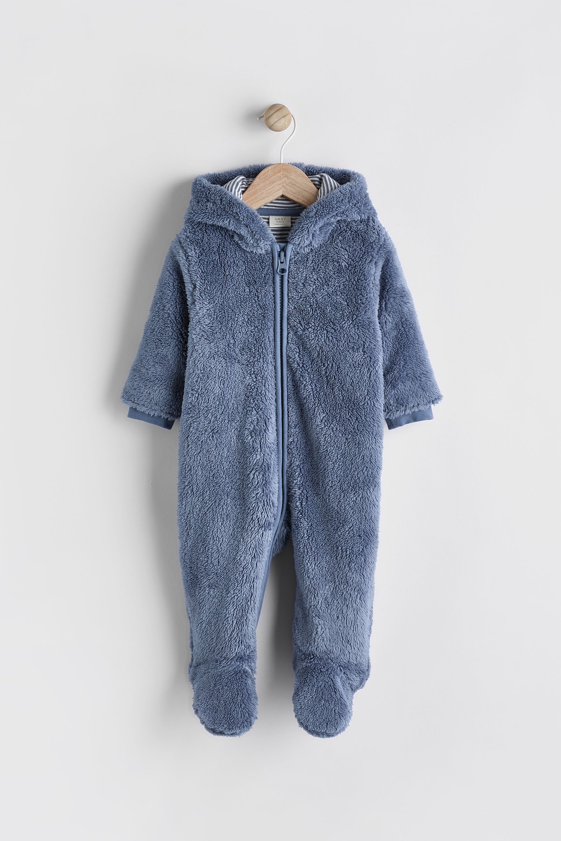 Buy Navy Baby Cosy Zip Lined Hooded Fleece All-In-One (0mths-2yrs) from ...