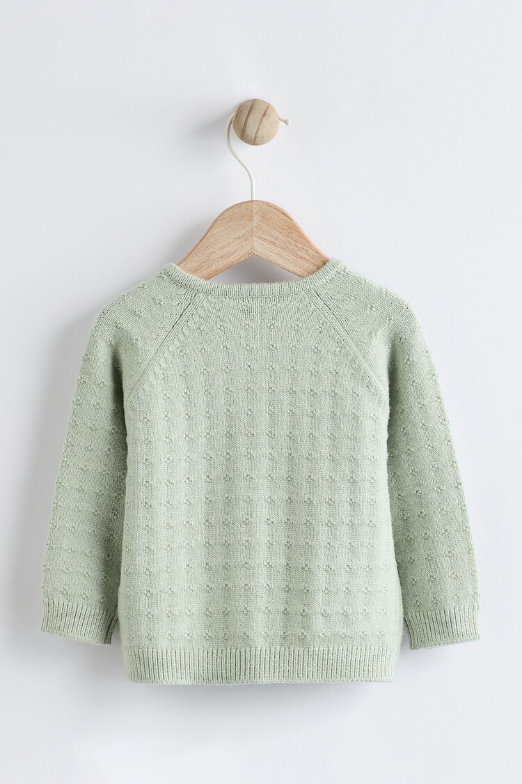 Buy Sage Green Fairy Embroidered Baby Knitted Cardigan (0mths-2yrs ...