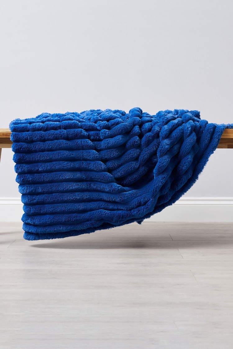 Buy BHS Cobalt Blue Jumbo Cord Throw from the Next UK online shop