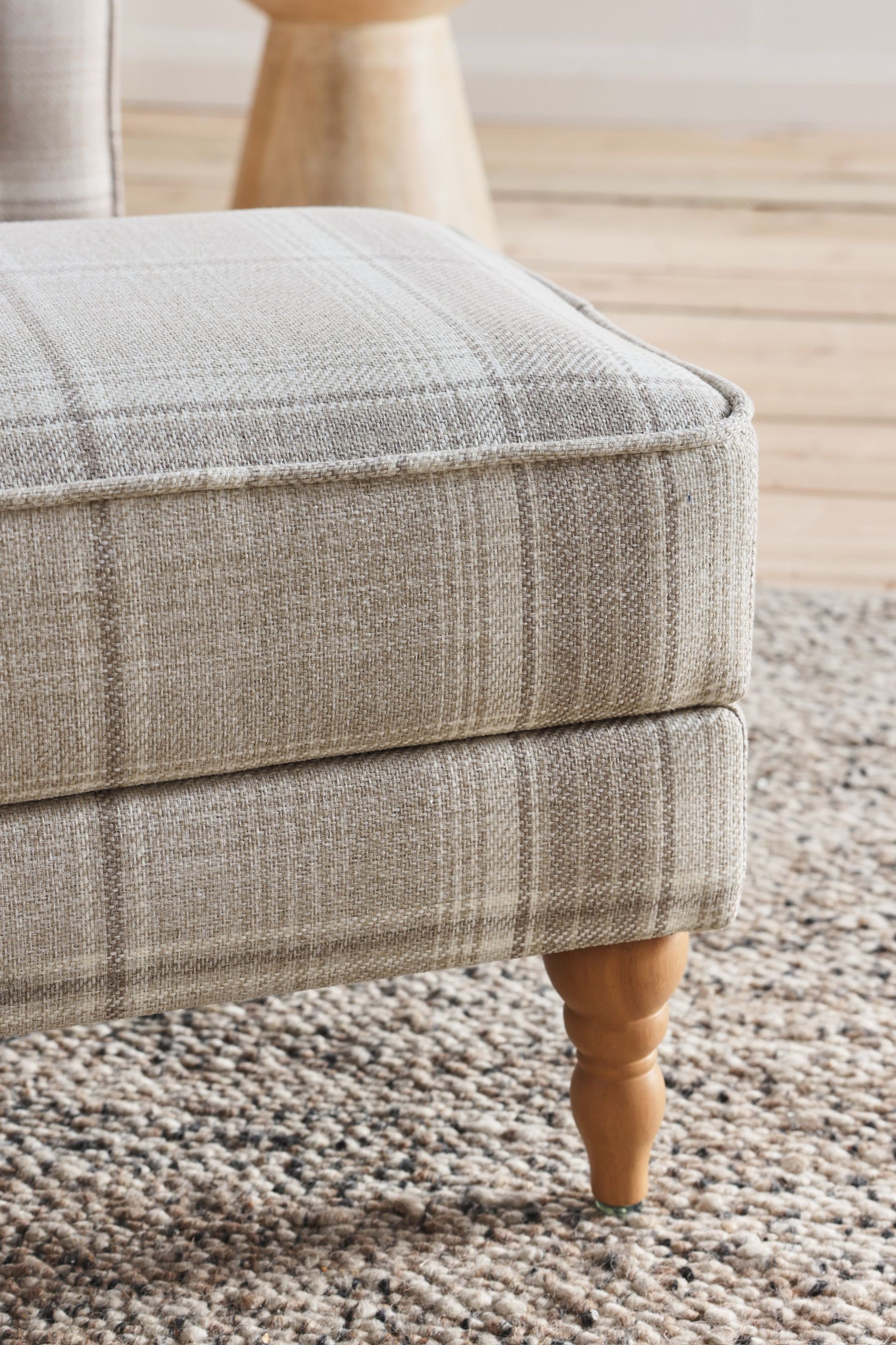 Buy Versatile Check Light Natural Sherlock Storage Footstool from the ...