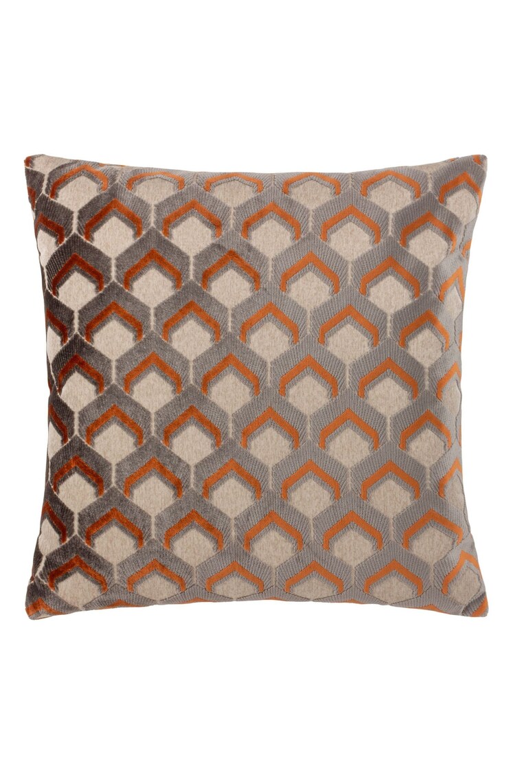 Buy Riva Paoletti GingerGrey Ledbury Velvet Jacquard Cushion from the ...