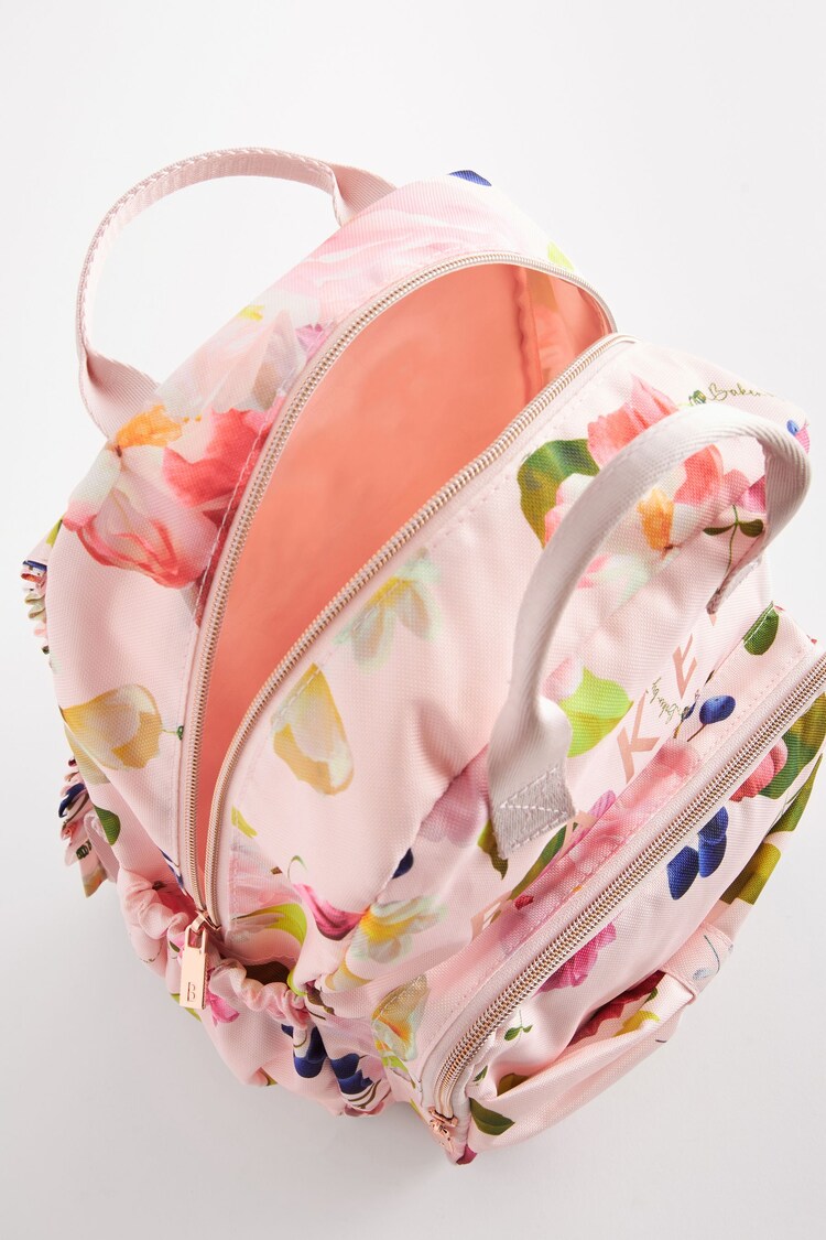 Buy Baker by Ted Baker Girls Pink Back to School Floral Backpack with ...