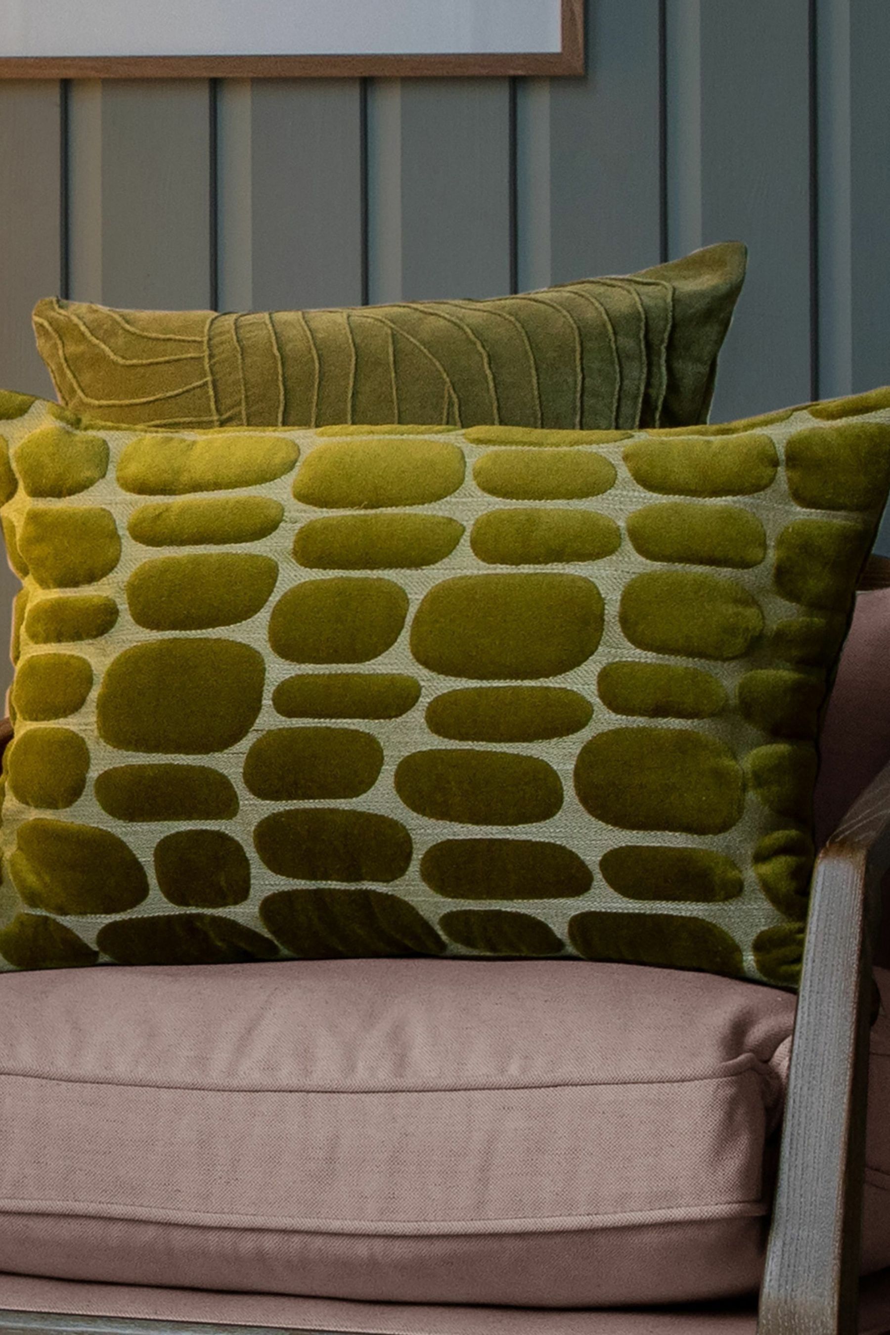 Buy Voyage Green Boulder Geometric Cushion from the Next UK online shop